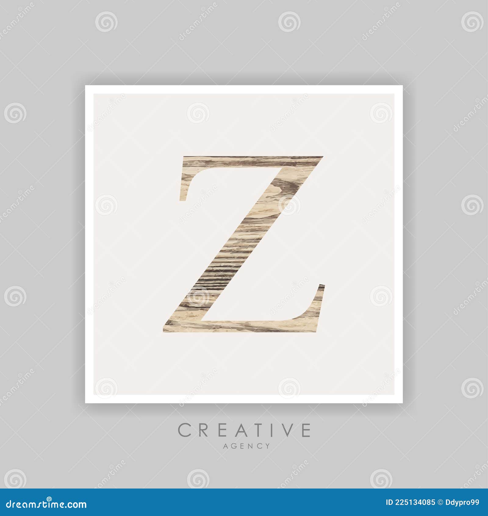 Vector Font Z Depressed Retro Alphabet. Light Wood Texture Stock Vector ...
