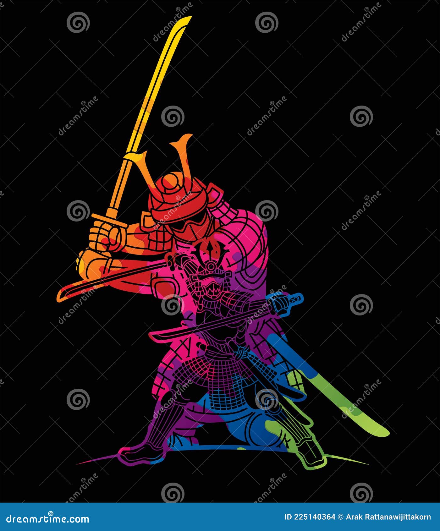 Ronin, Japanese Samurai Drawing Cartoon Vector | CartoonDealer.com ...