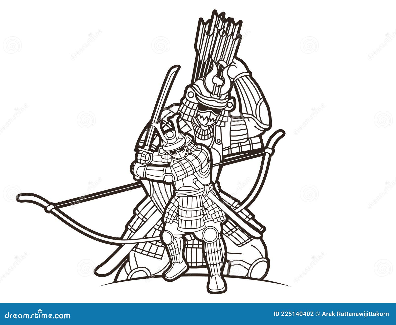Ronin, Japanese Samurai Drawing Cartoon Vector | CartoonDealer.com ...