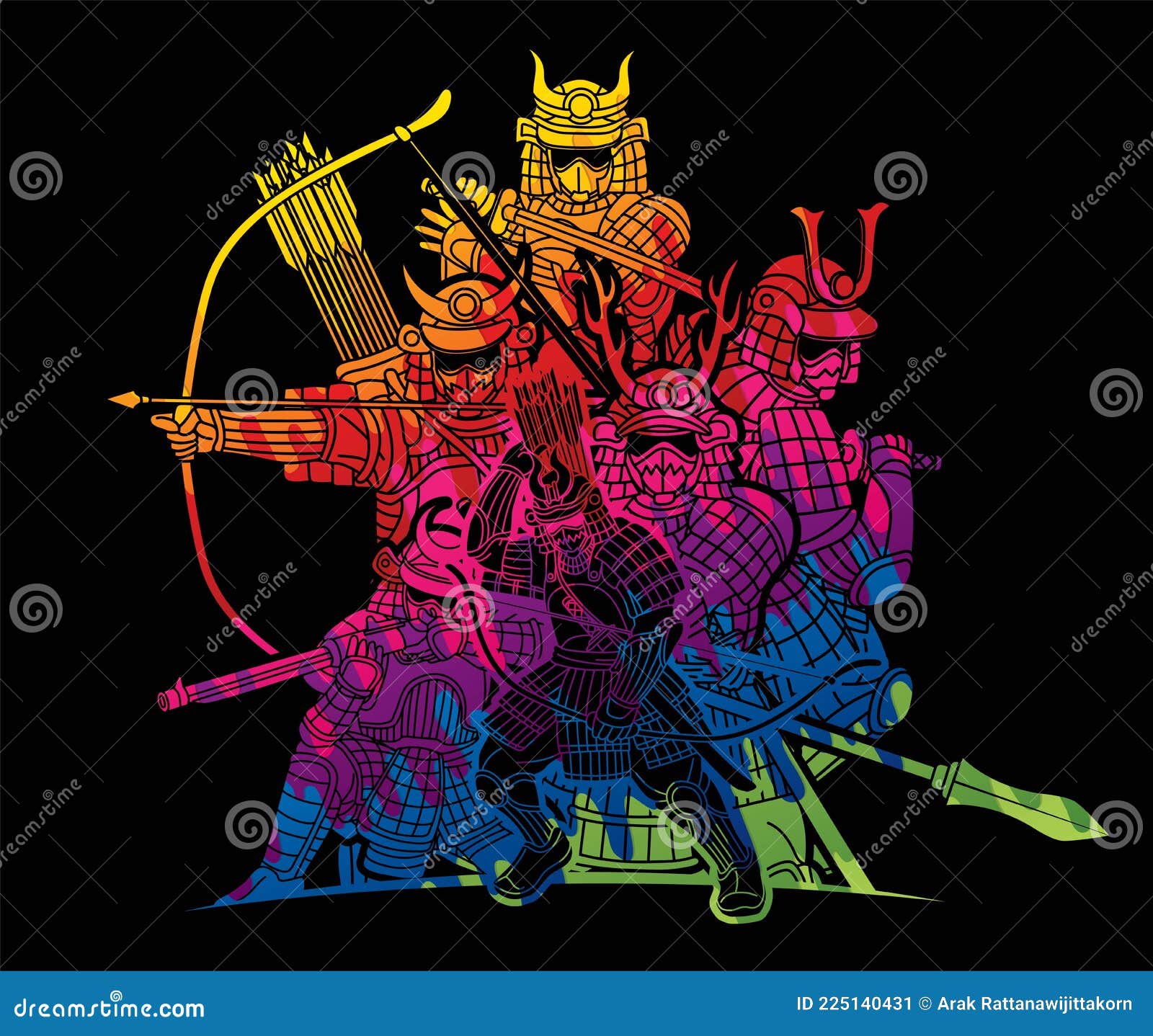 Ronin, Japanese Samurai Drawing Cartoon Vector | CartoonDealer.com ...