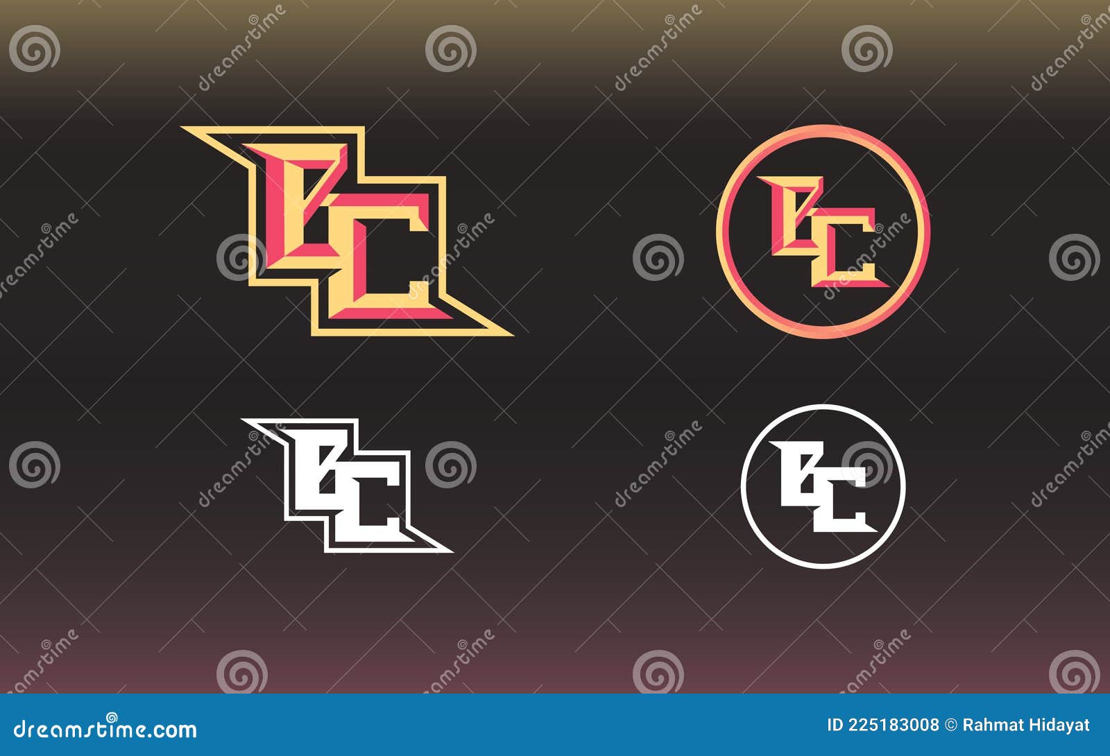 BC Letter Logo with Gaming Style and Contemporary Colors Stock Vector ...