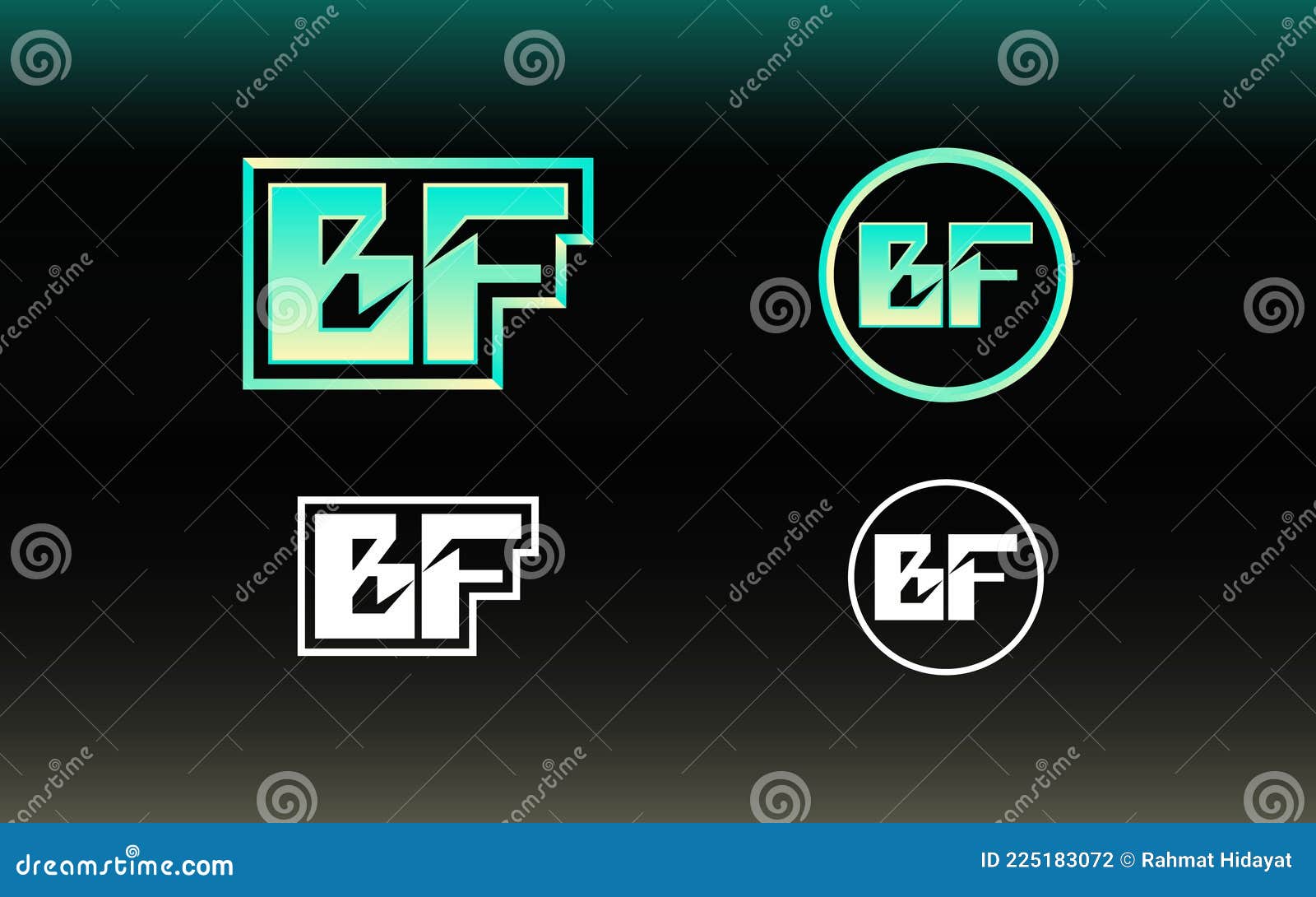 BF Letter Logo with Gaming Style and Contemporary Colors Stock Vector ...
