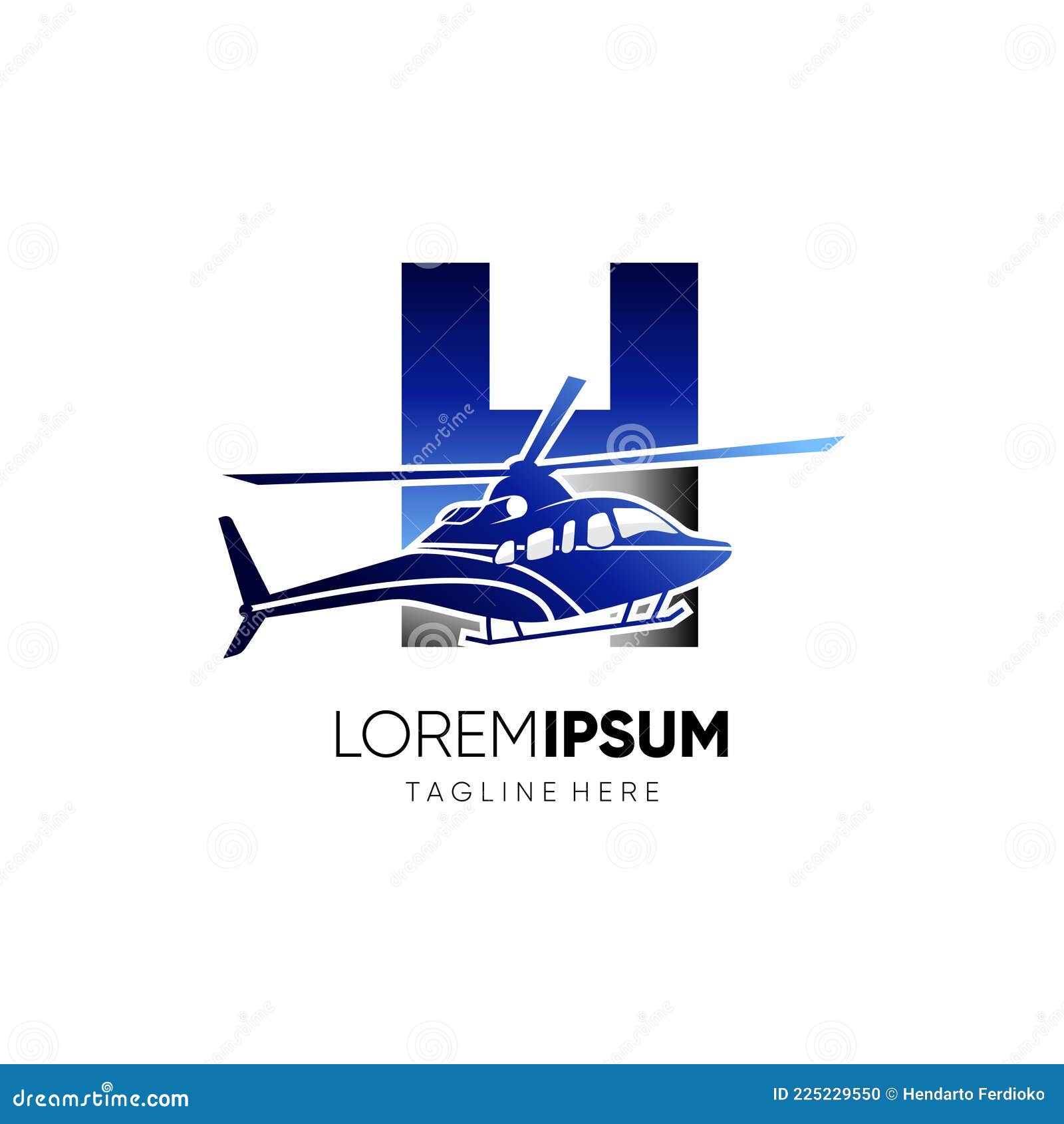 Letter H Initial Helicopter Logo Design Vector Icon Graphic Stock ...