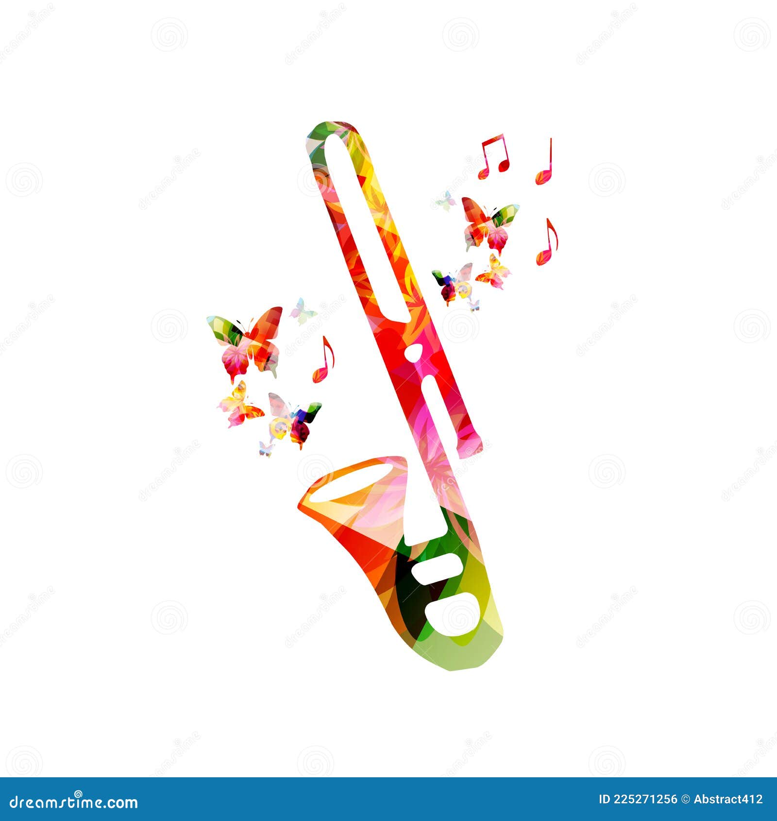 Trombone with Musical Notes Isolated for Live Concert Events, Jazz ...