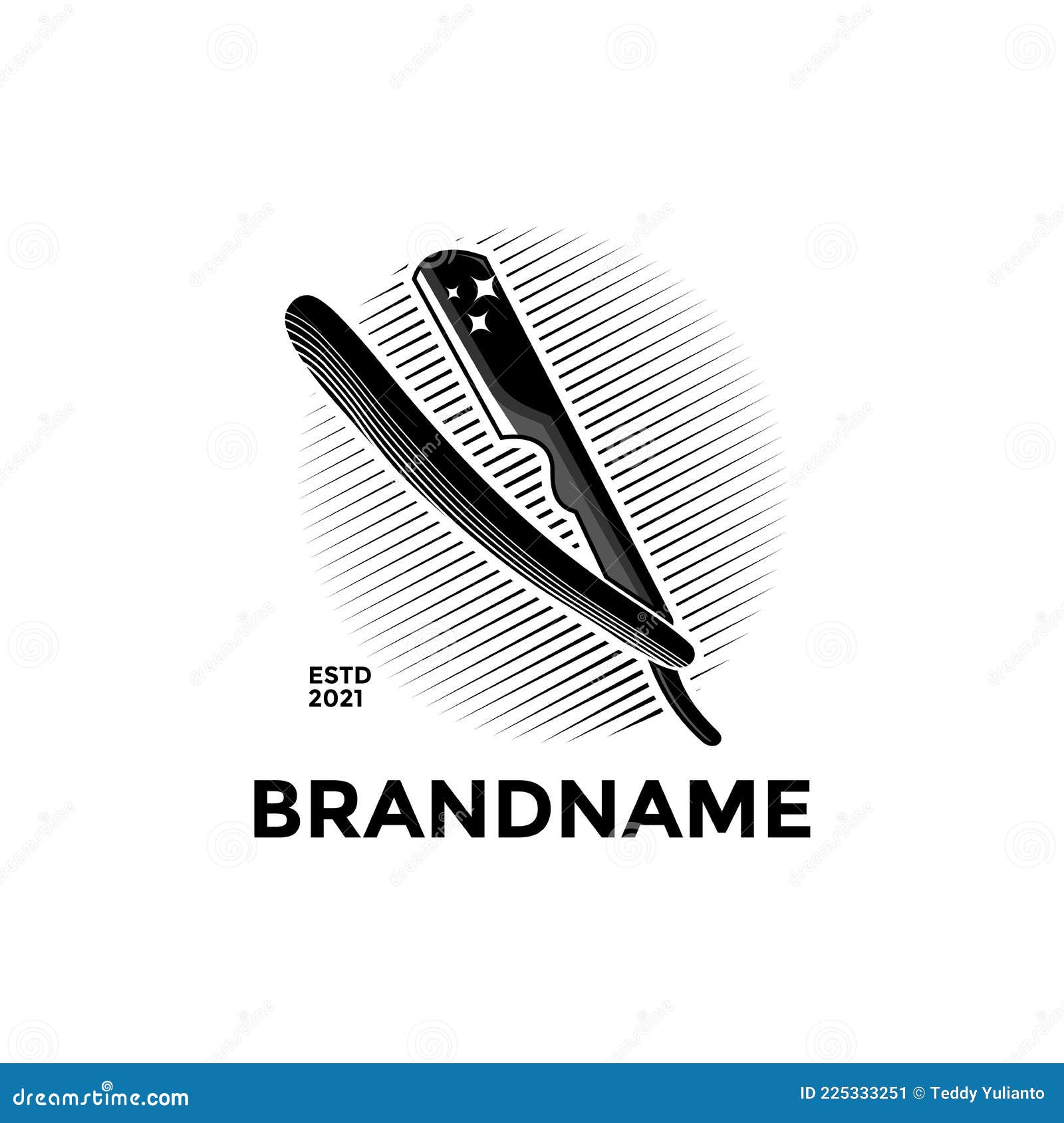 Classic and Stylish Razor Barbershop Logo Stock Vector - Illustration ...