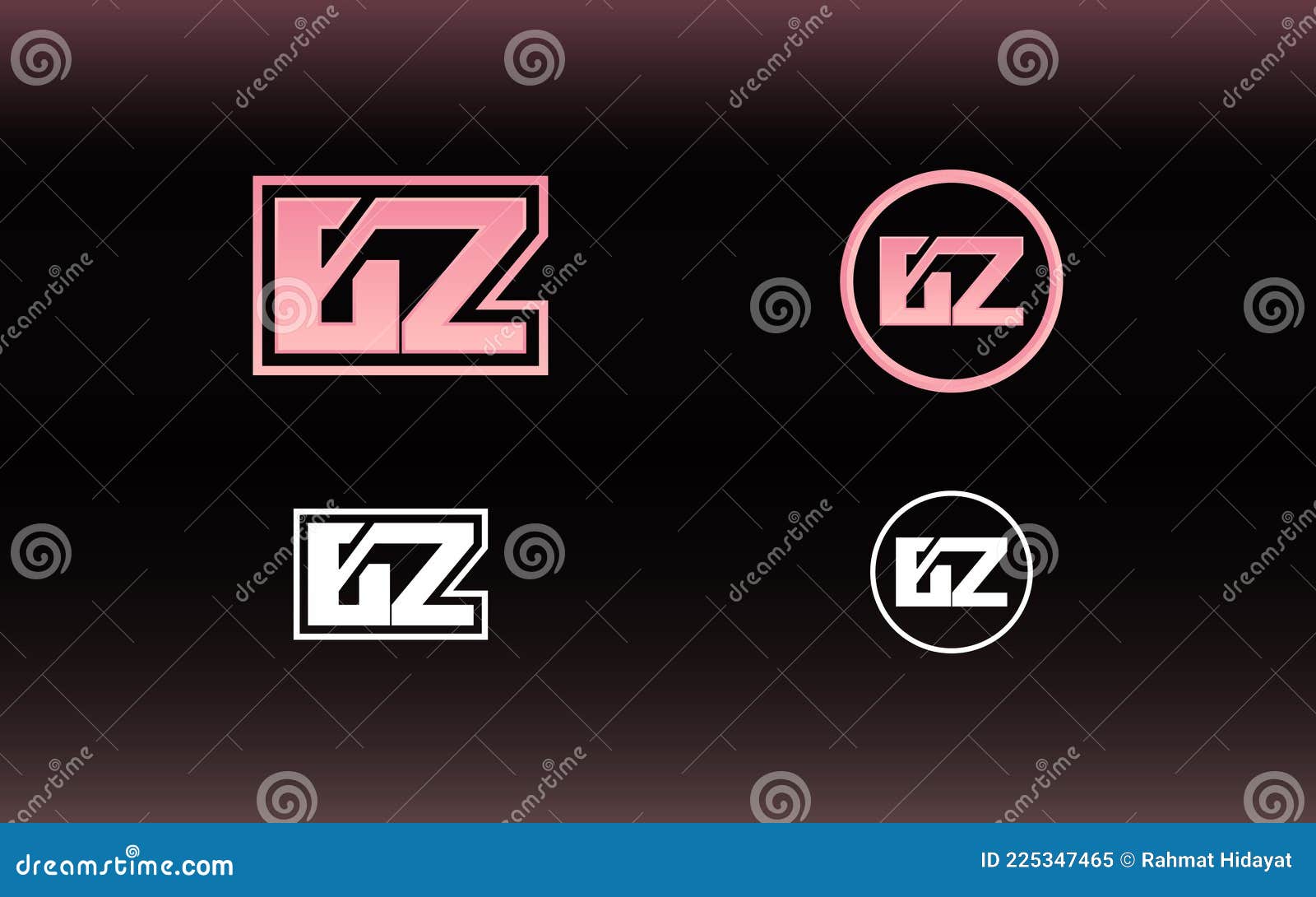 BZ Letter Logo with Gaming Style and Contemporary Colors Stock Vector ...