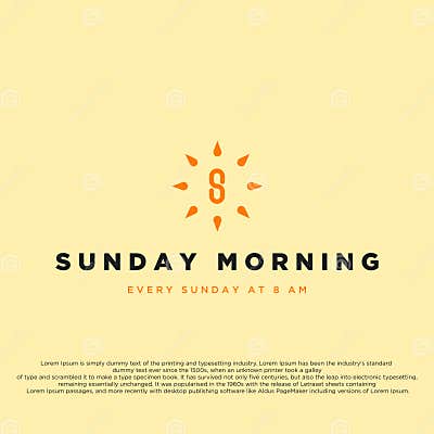 Sunday Morning Creative Logo Symbol. Stock Vector - Illustration of ...