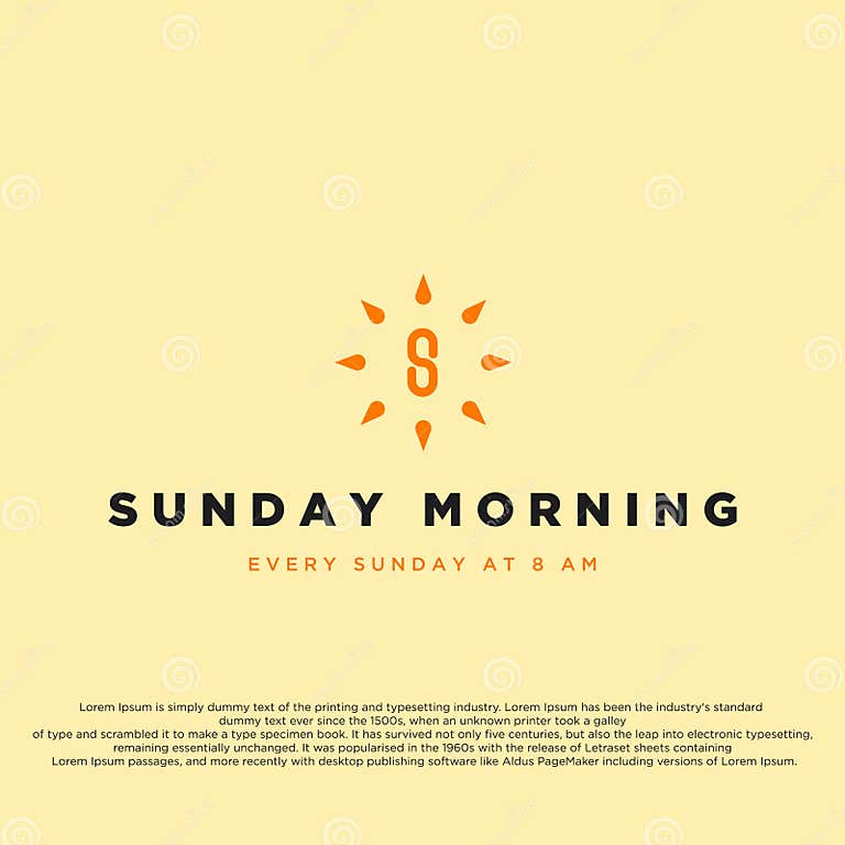 Sunday Morning Creative Logo Symbol. Stock Vector - Illustration of ...
