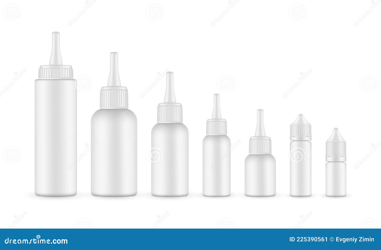 Set of Cosmetic Dropper Bottles with Long Tip Spout Cap and Dropper ...
