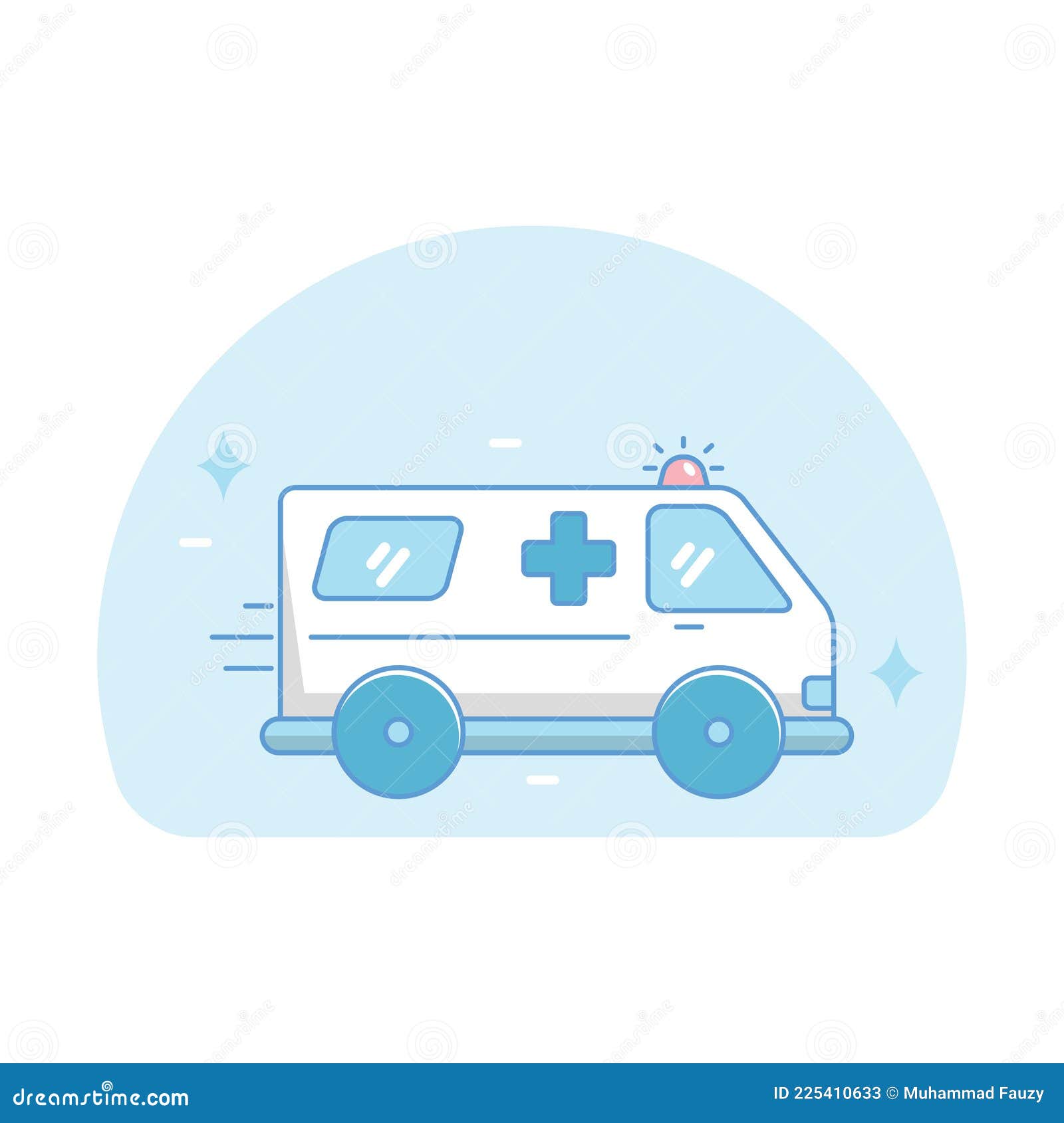 Ambulance Icon with Blue and White Color Stock Vector - Illustration of ...