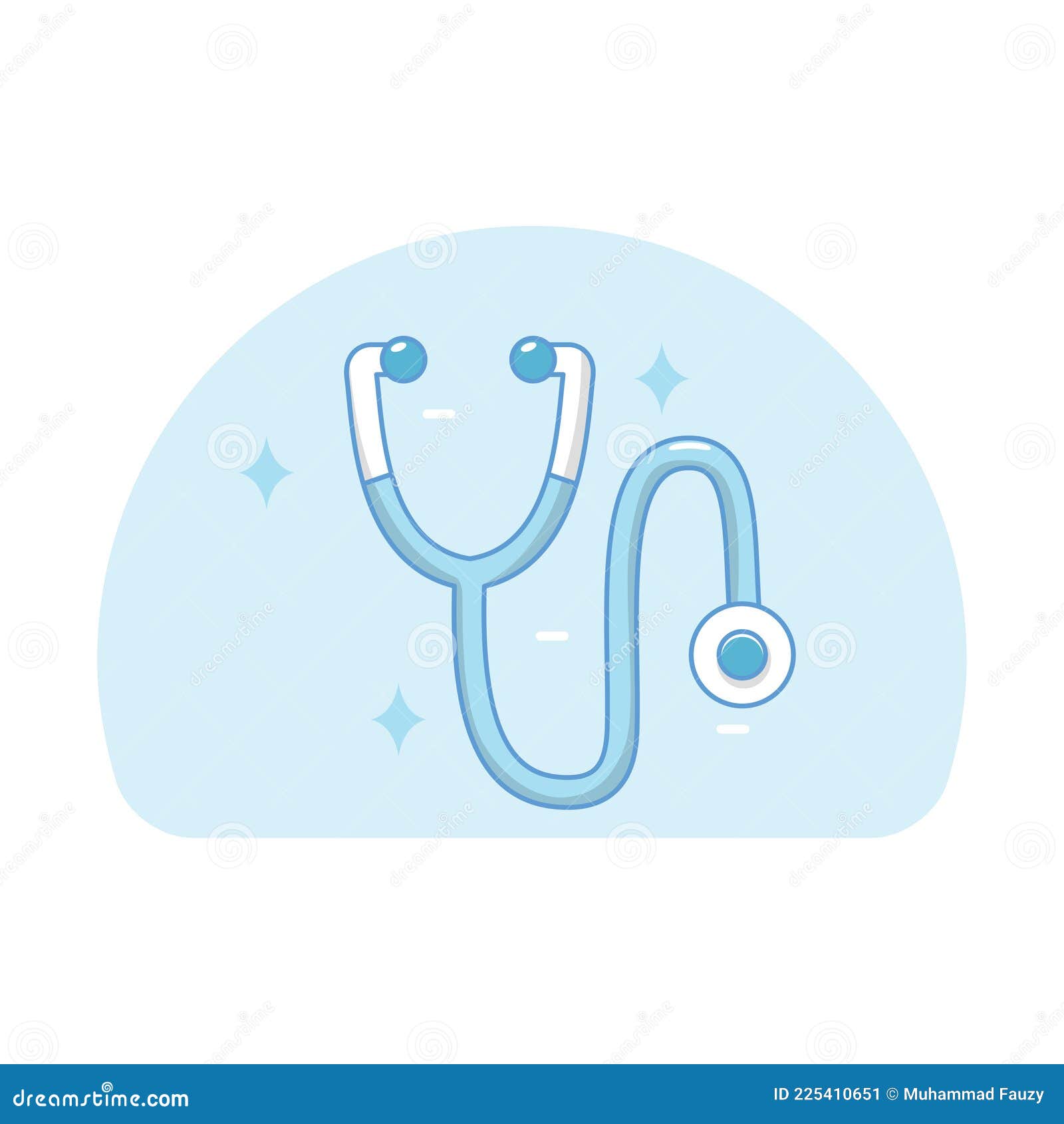 Stethoscope Icon with Blue and White Color Stock Vector - Illustration ...