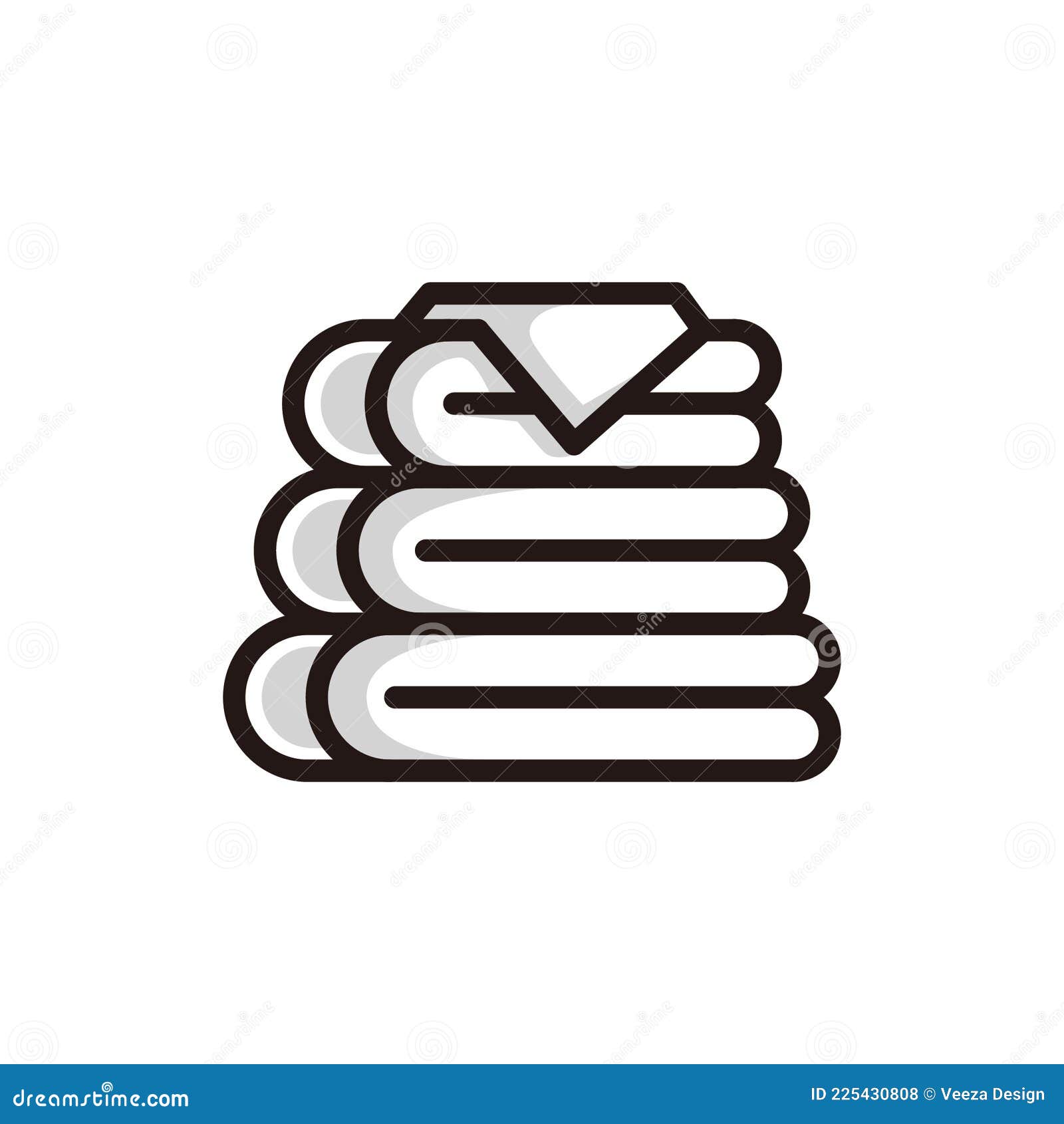 The Symbol of a Blanket Stack, in Black Line Art Style and Shading ...