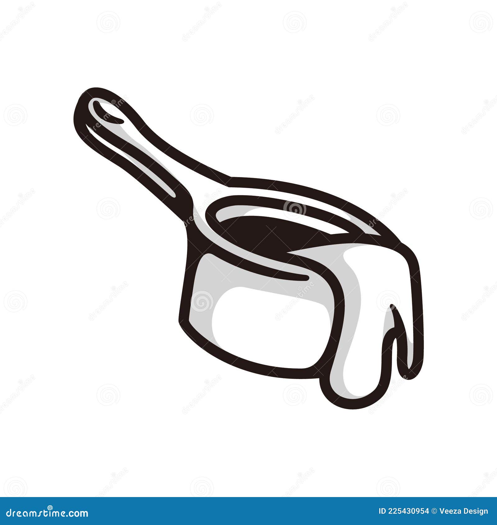 A Symbol of a Dipper and a Splash of Water, in a Black Line Art Style ...