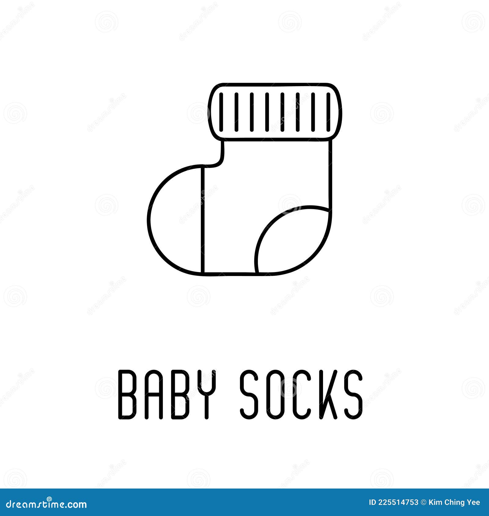 Baby socks line icon stock vector. Illustration of small - 225514753