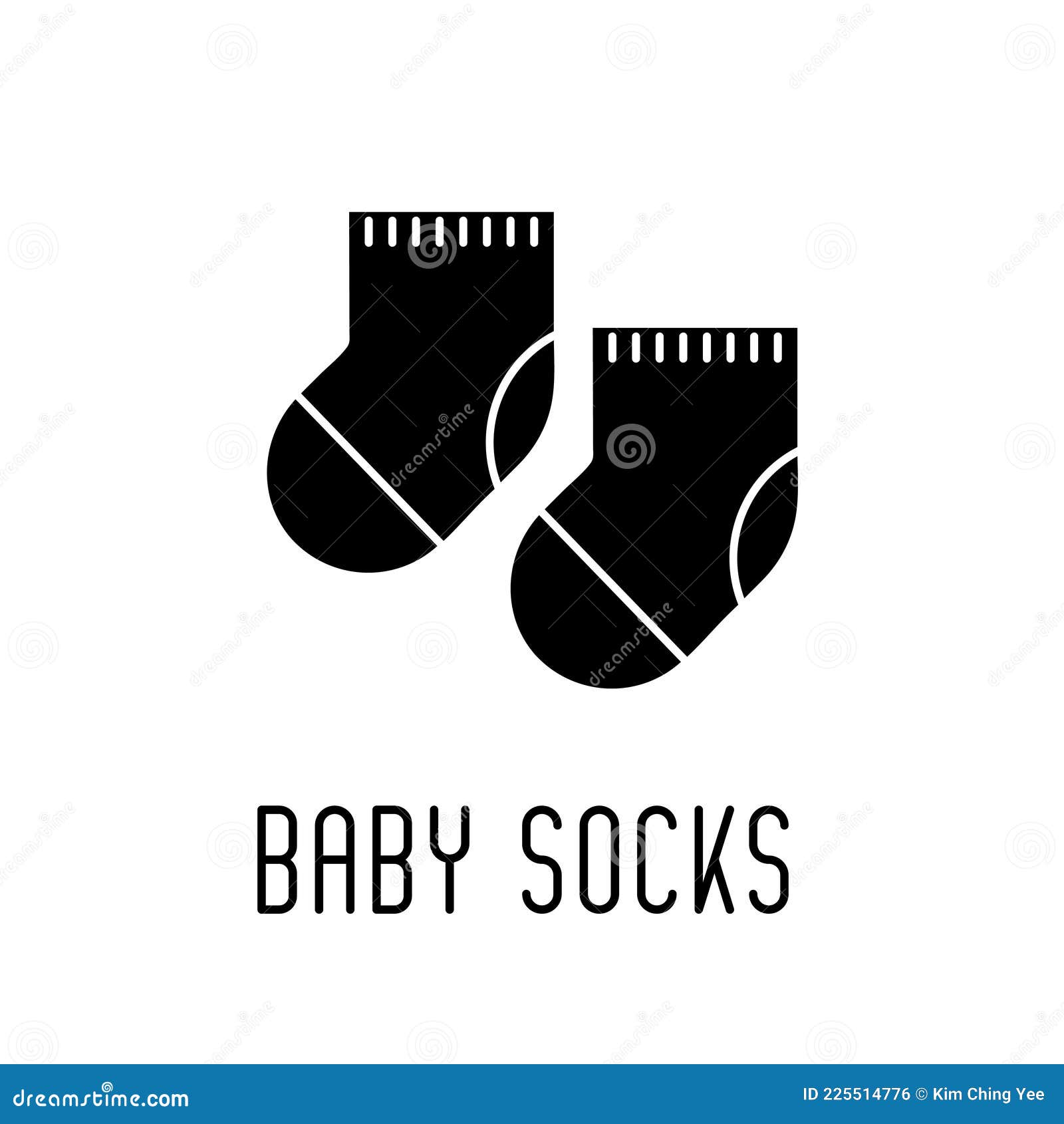 Baby socks line icon stock vector. Illustration of fabric - 225514776