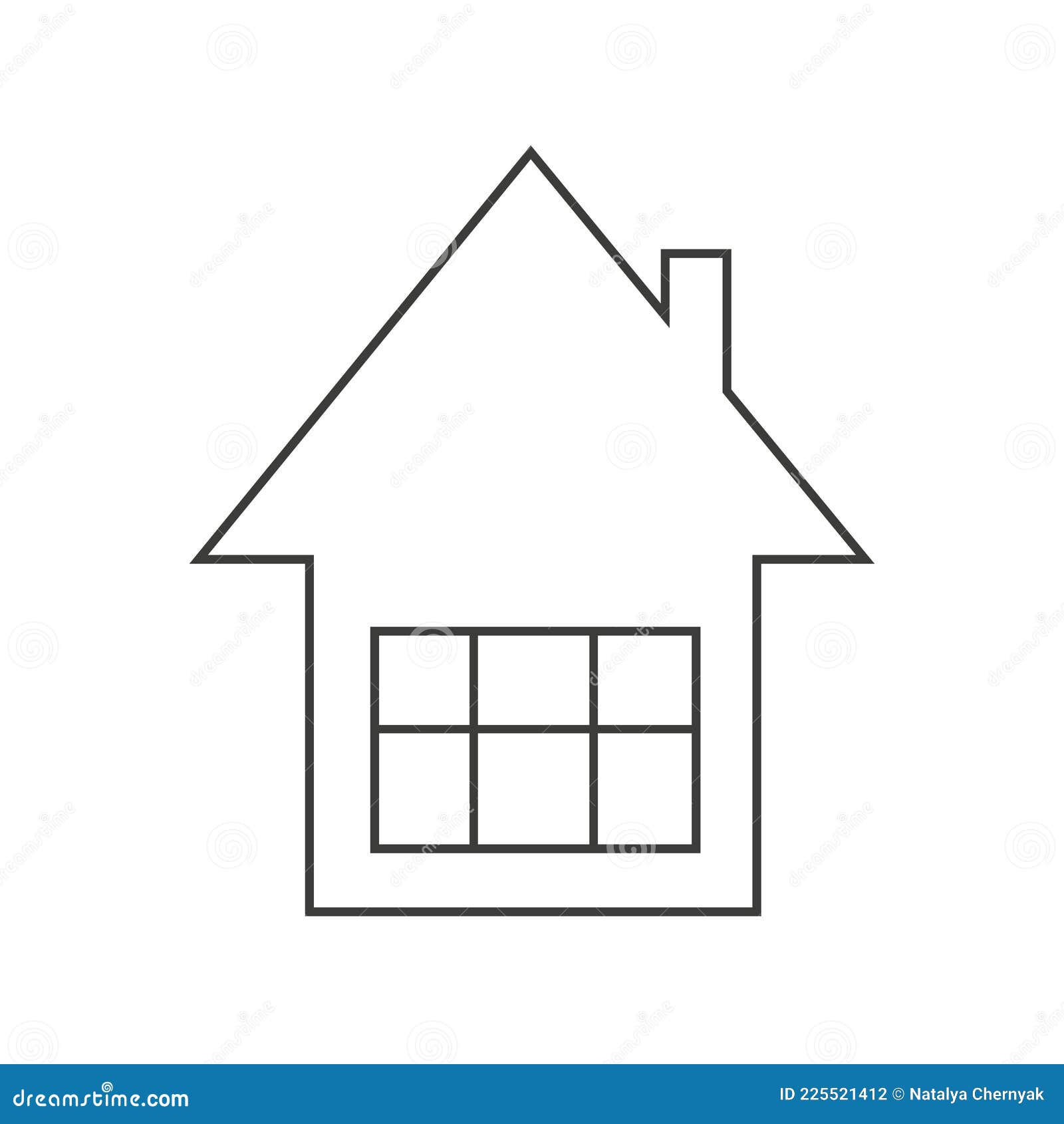Silhouette of a House, a Simple Outline Vector Icon Isolated on a White ...