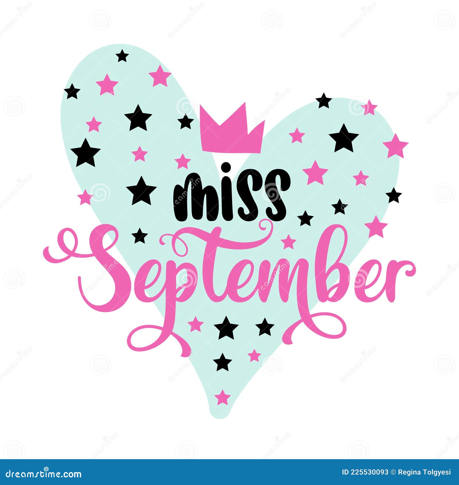 Miss September- Illustration Text for Clothes. Stock Vector ...