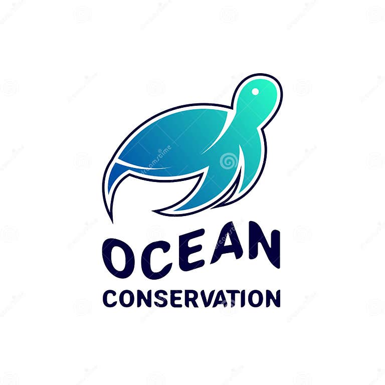 Modern and Luxury Style for Ocean Conservation Logo. with a Blue Turtle ...