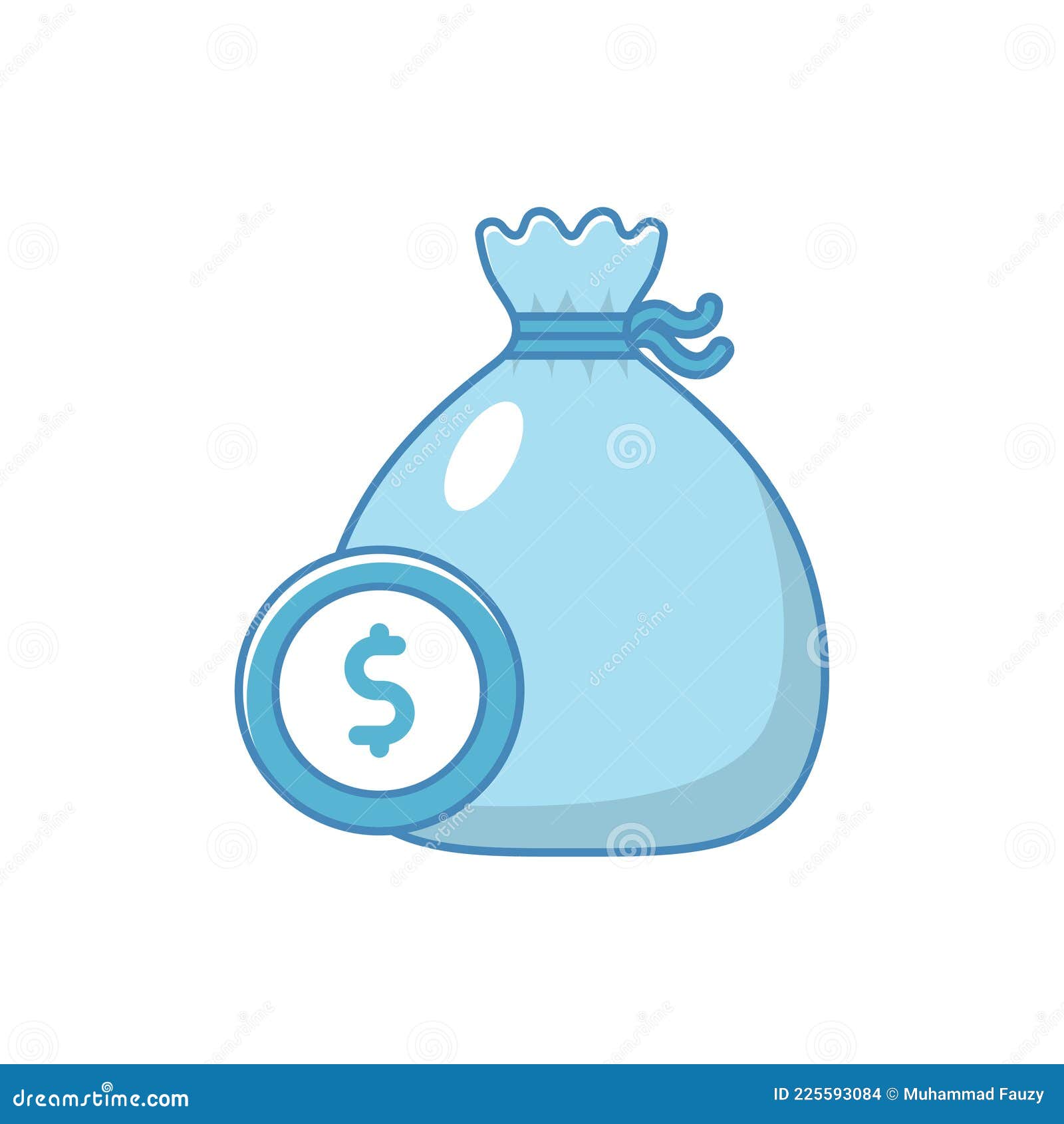 Money Icon Whit Blue and White Color Stock Vector - Illustration of ...