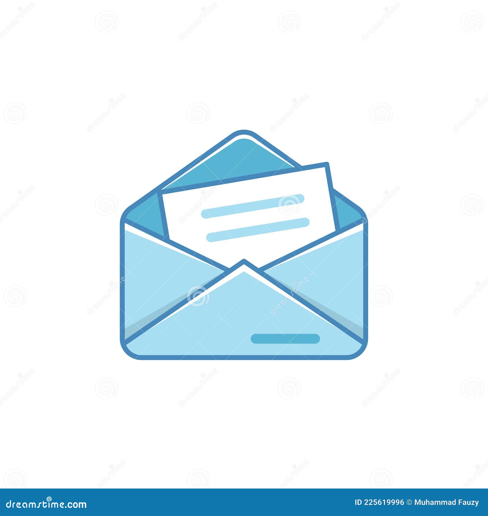 Mail Icon with Blue Color Isolated on White Background Stock Vector ...