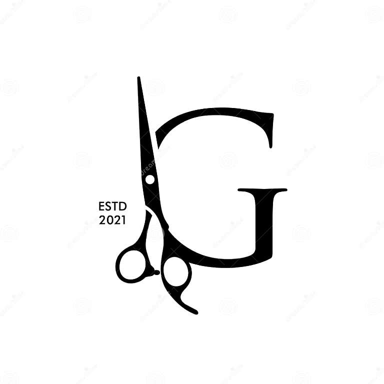 Luxury and Elegant Initial G Scissors Stock Vector - Illustration of ...