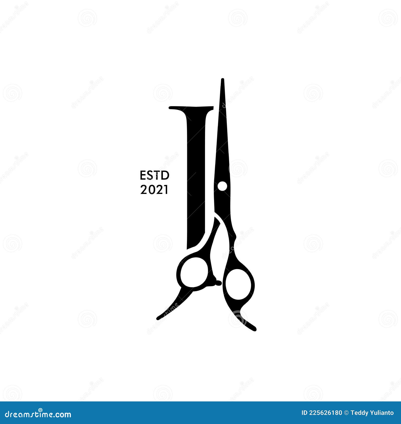 Luxury and Elegant Initial J Scissors Stock Vector - Illustration of ...