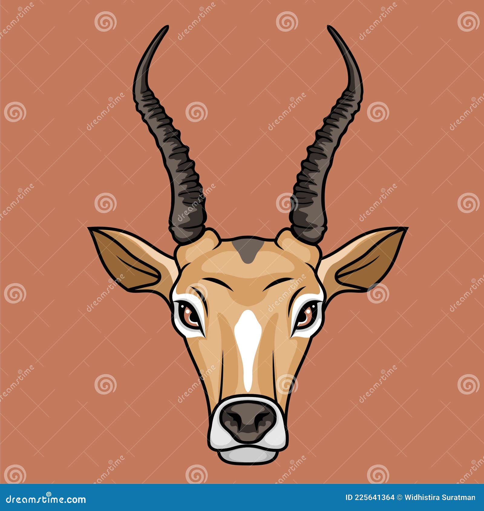 Impala Head Vector Illustration Stock Vector - Illustration of animals ...