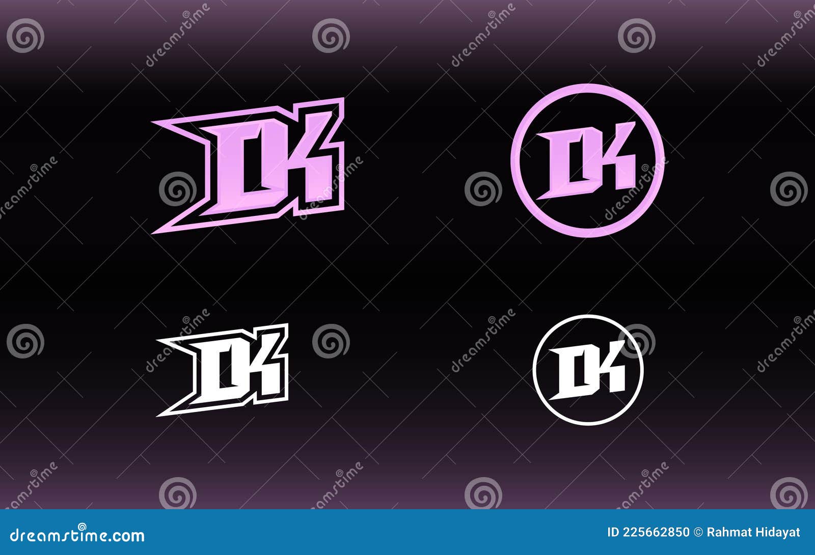 Initials DK Logo with a Bright Color is Suitable for Esports Teams and ...