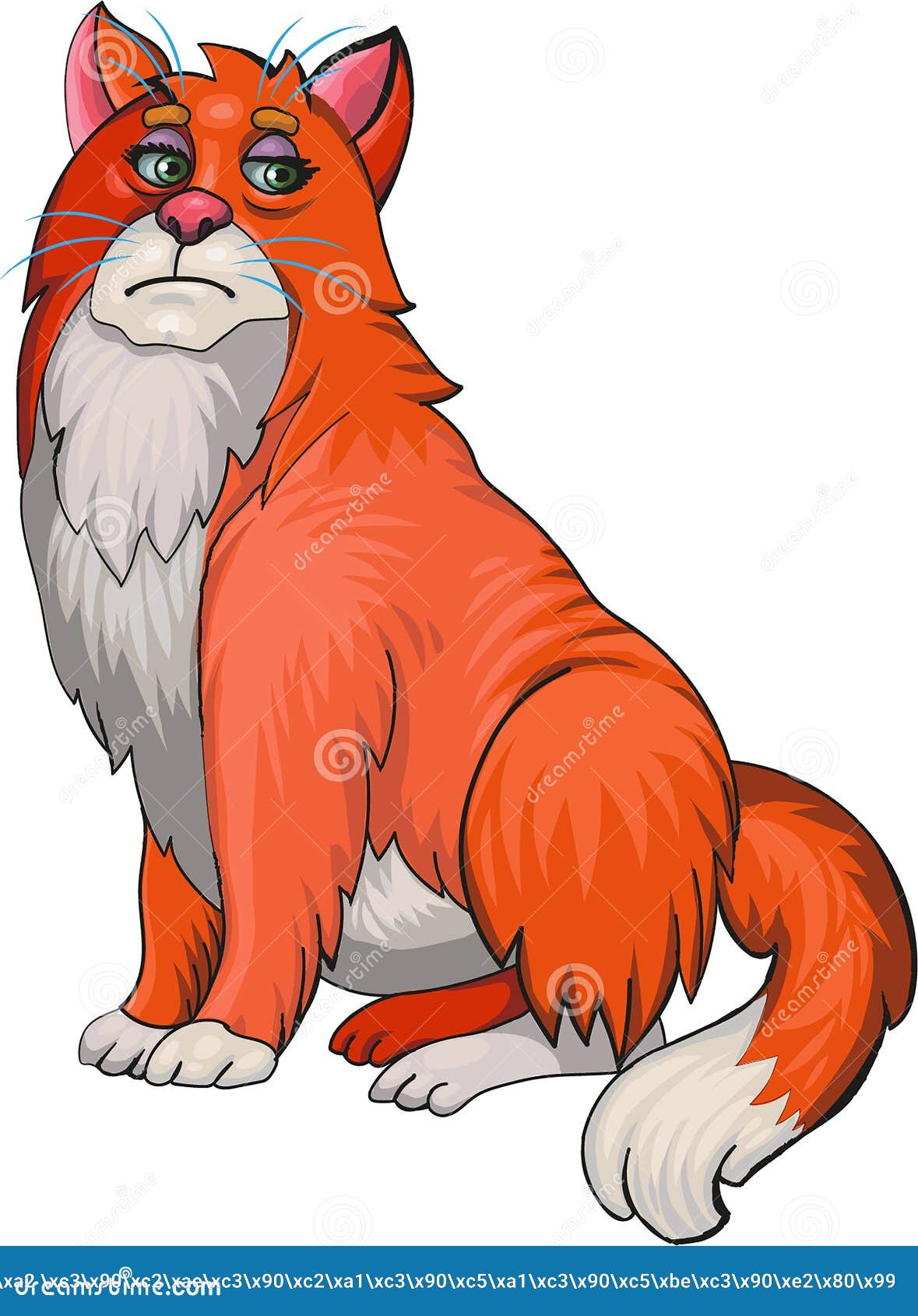 Image of a Slightly Sad Red Cat Stock Vector - Illustration of life ...