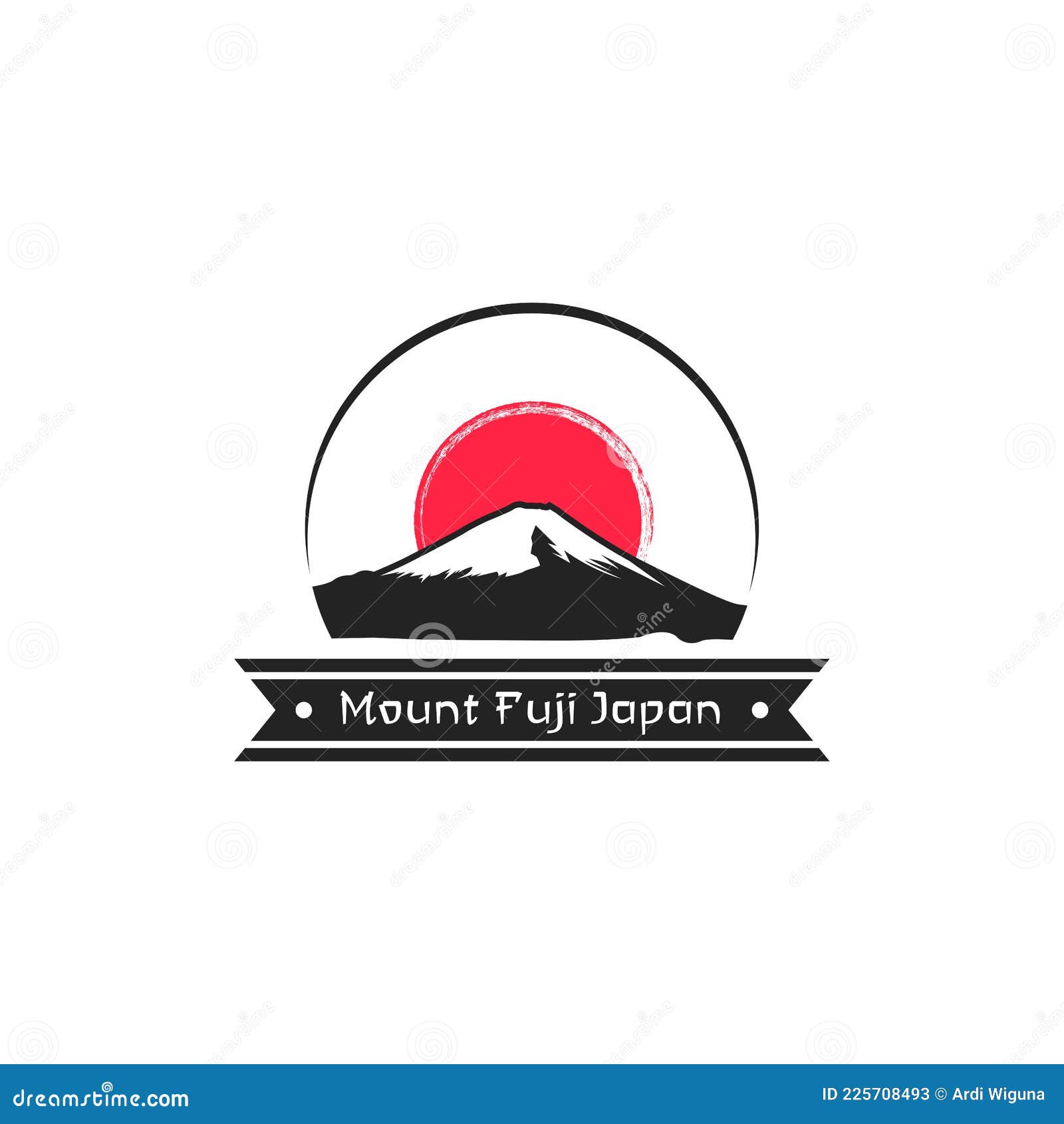 Mount Fuji Logo with Text stock vector. Illustration of poster - 225708493