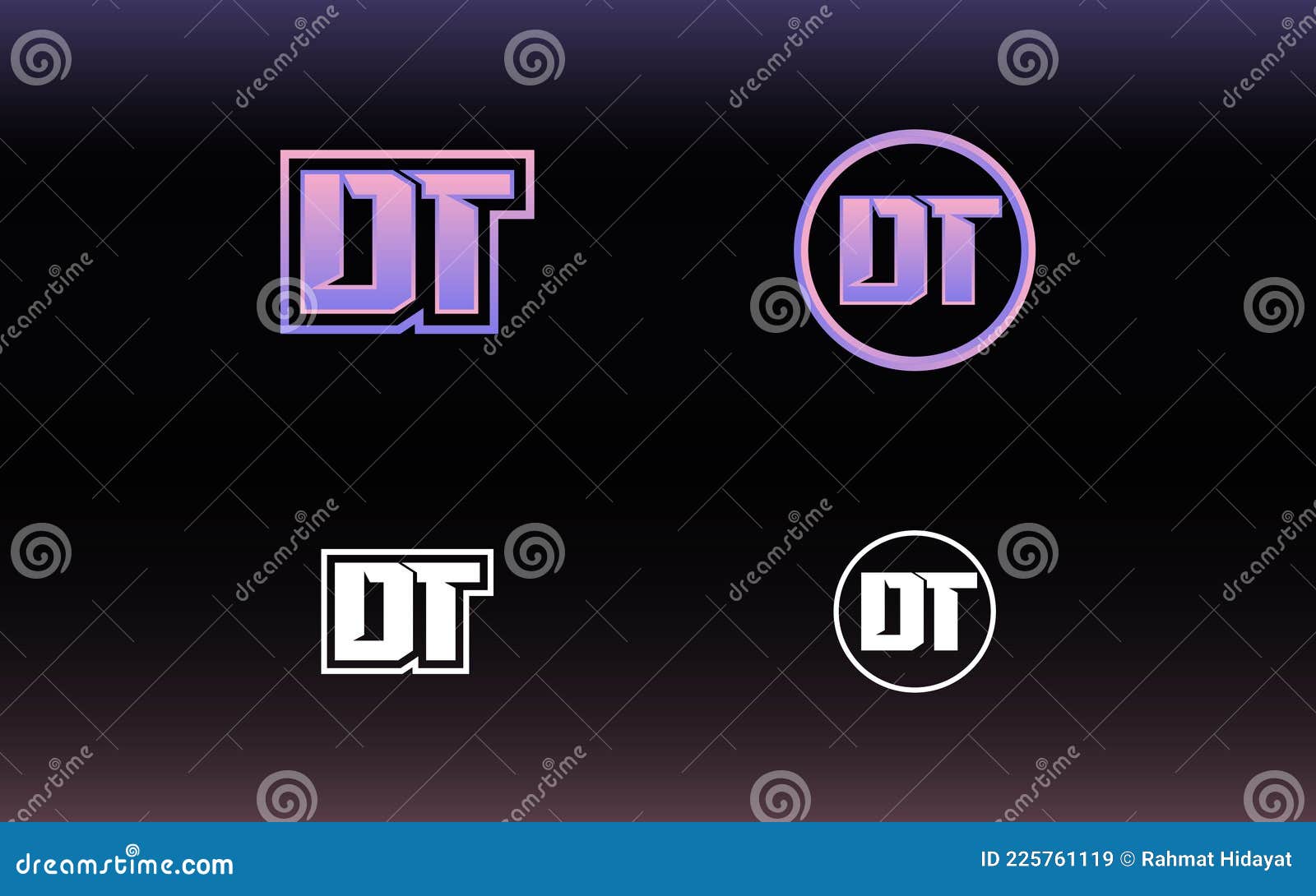 Initials DT Logo with a Bright Color is Suitable for E Sports Teams and ...