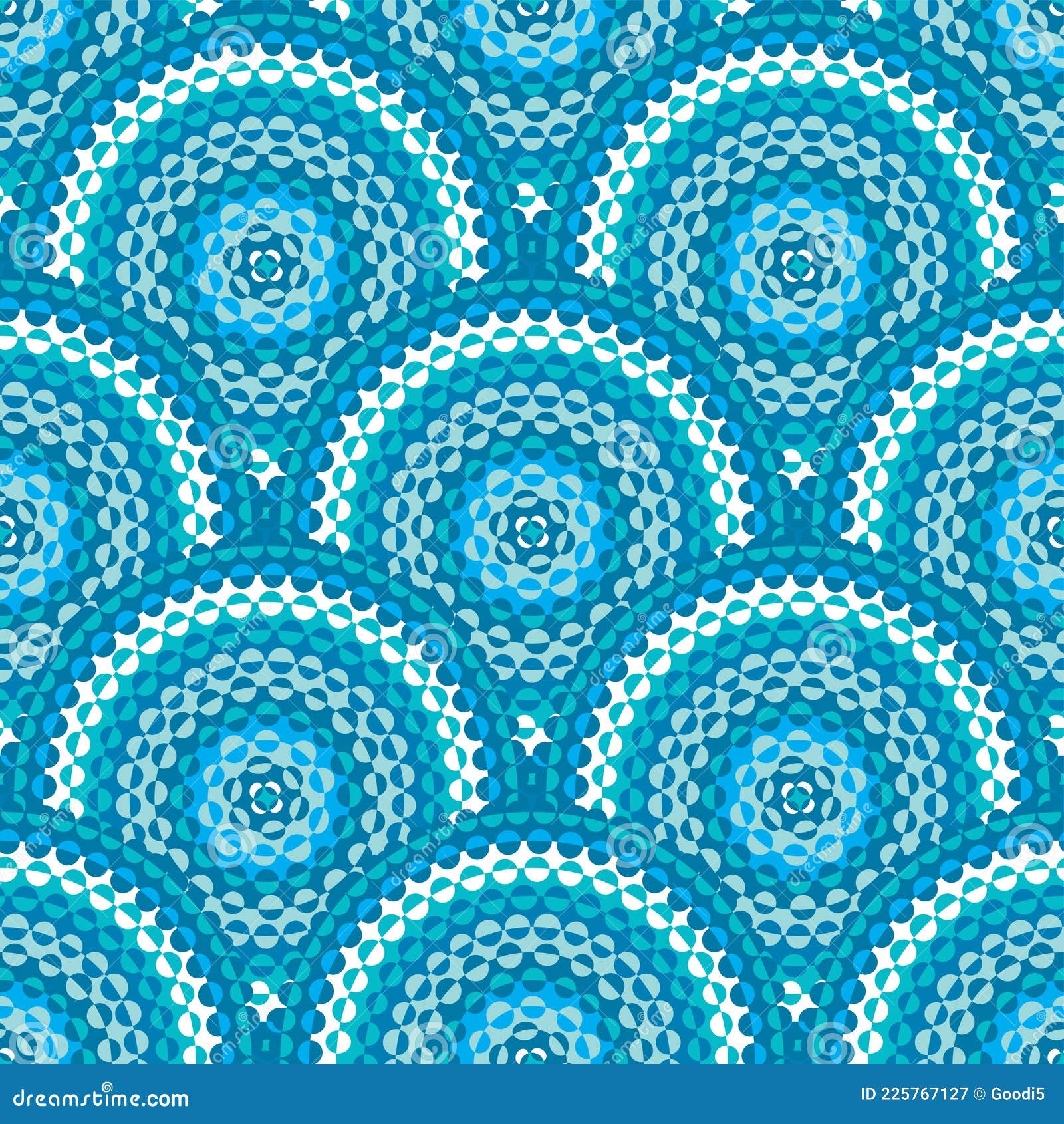 Seamless Dotted Circles Pattern in Shades of Blue Stock Vector ...