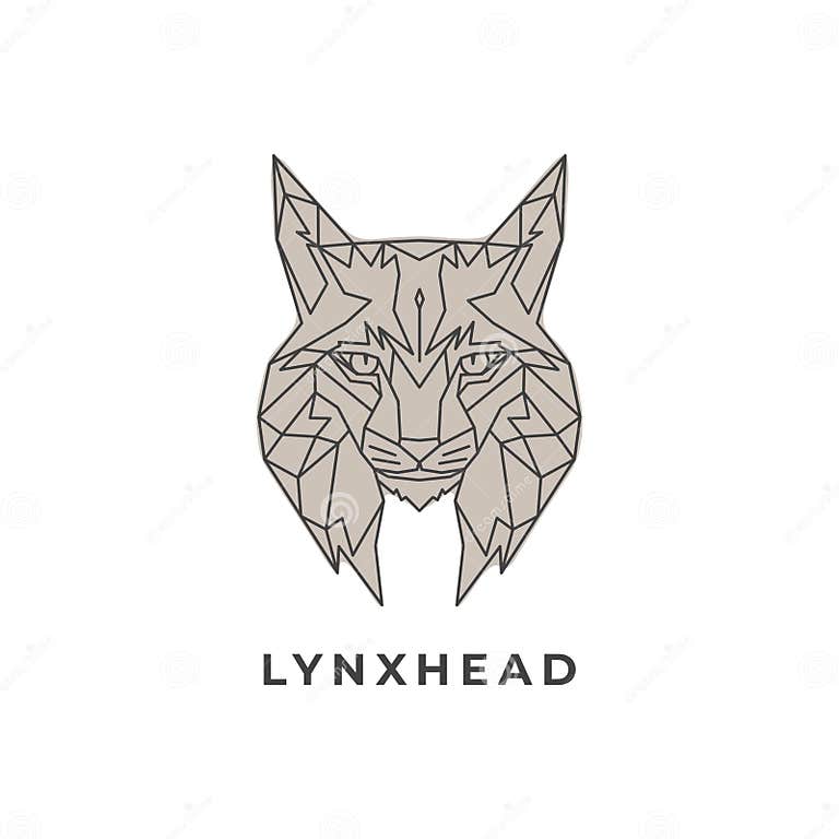 Geometric Lynx Head Logo Vector Icon Line Art Outline Stock Vector ...