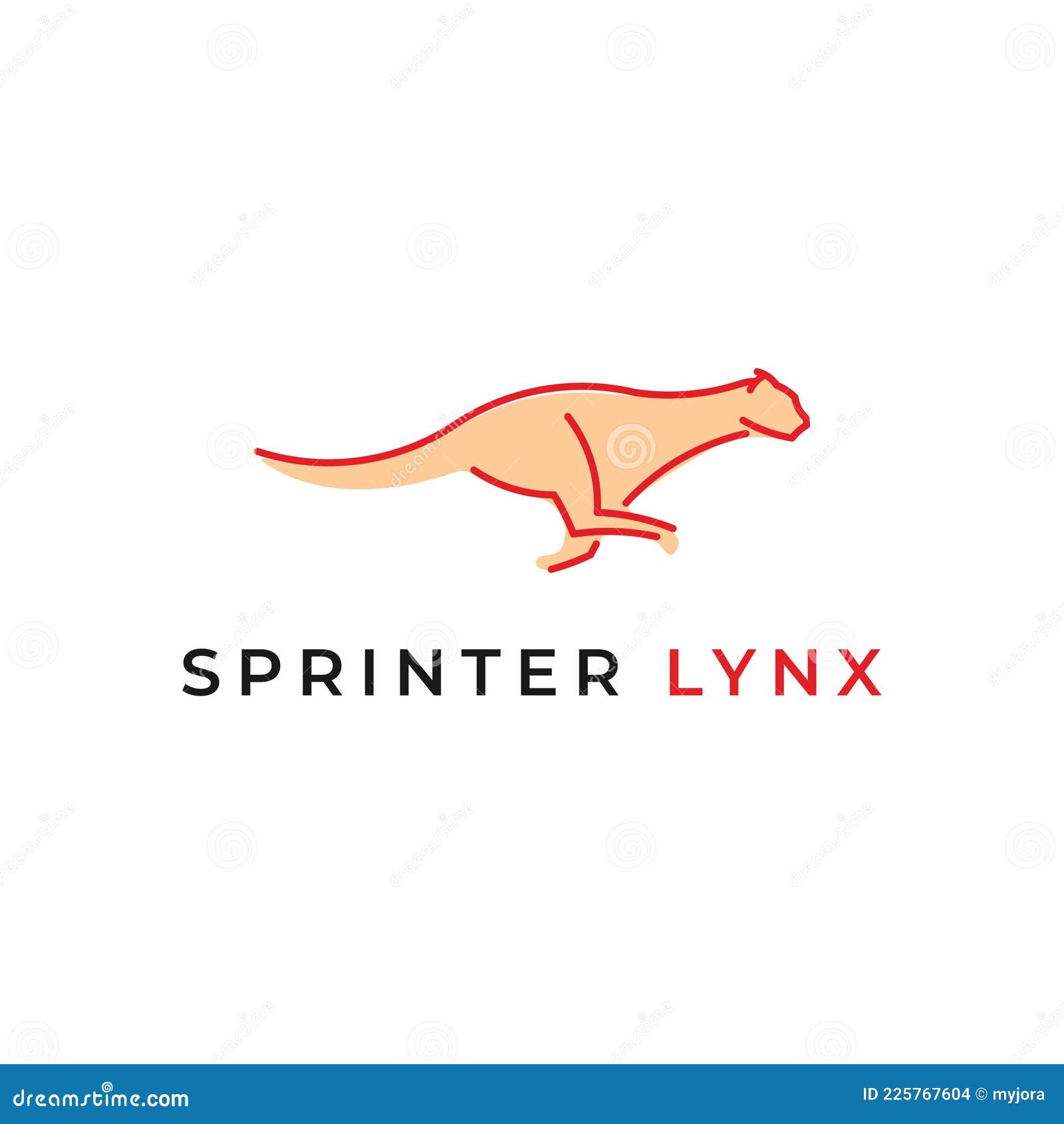 Runner Lynx Vector Logo Design Inspirations Stock Vector - Illustration ...