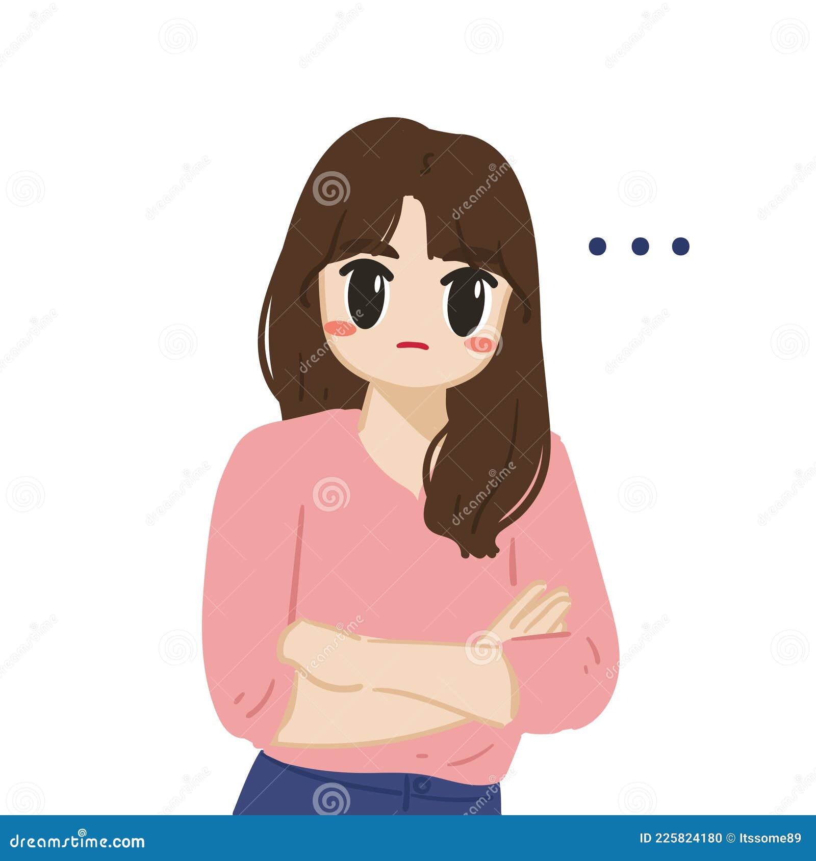Cartoon Illustration of Woman Thinking Stock Vector - Illustration of ...