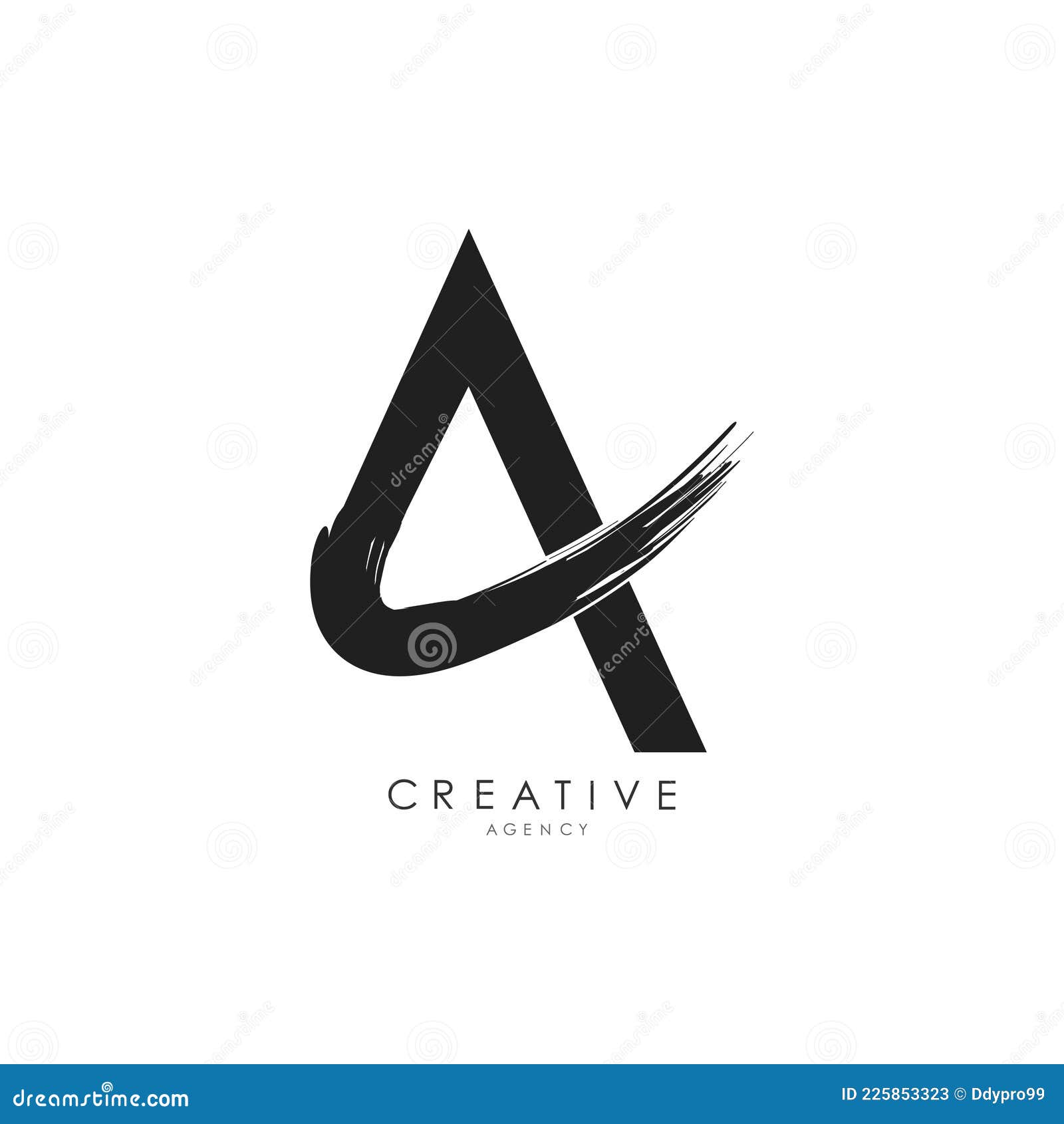 Letter a Brushstroke Logo Design. Black Paint Logo Letter Icon with ...