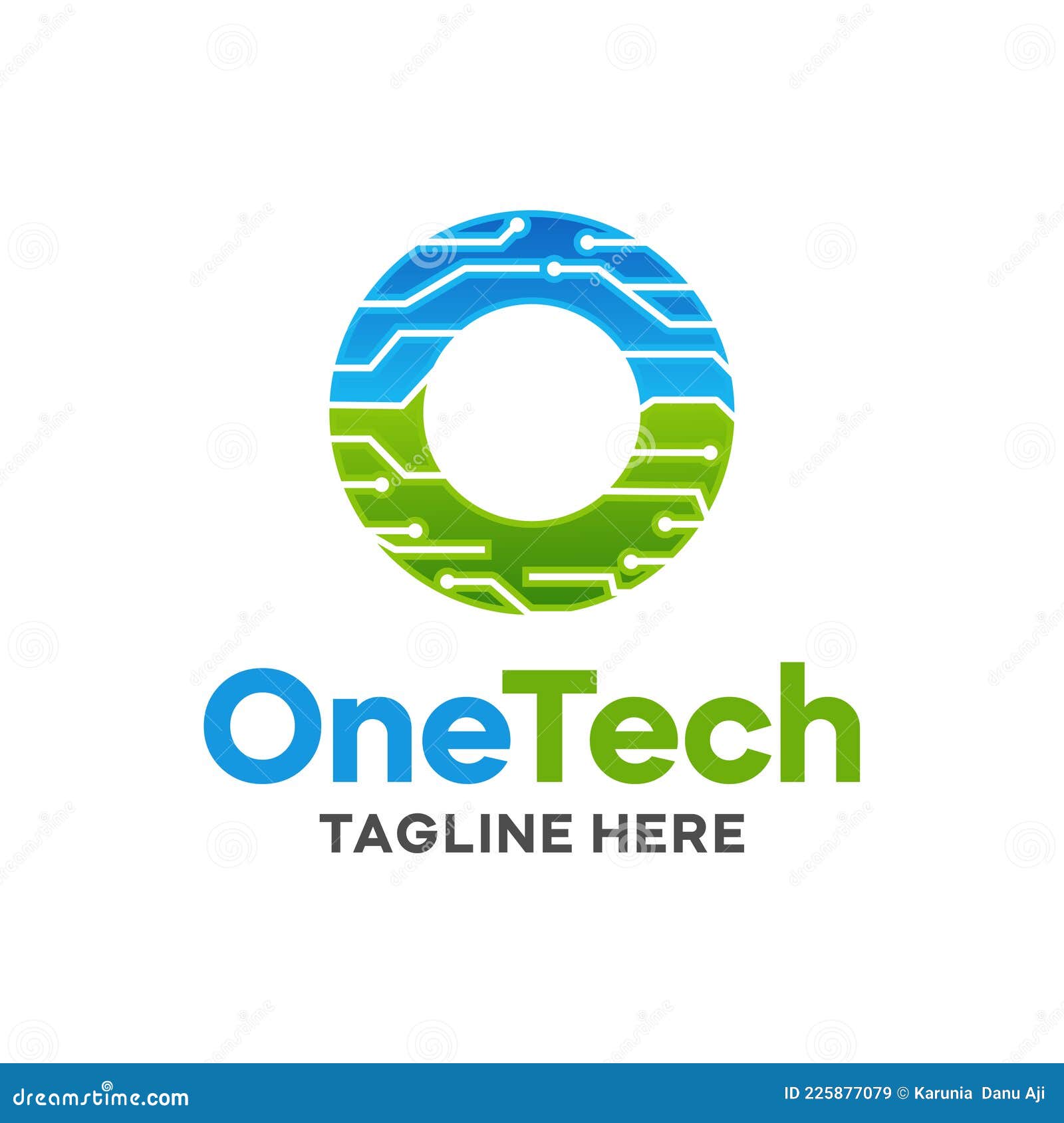 One tech logo stock vector. Illustration of fresh, geometric - 225877079