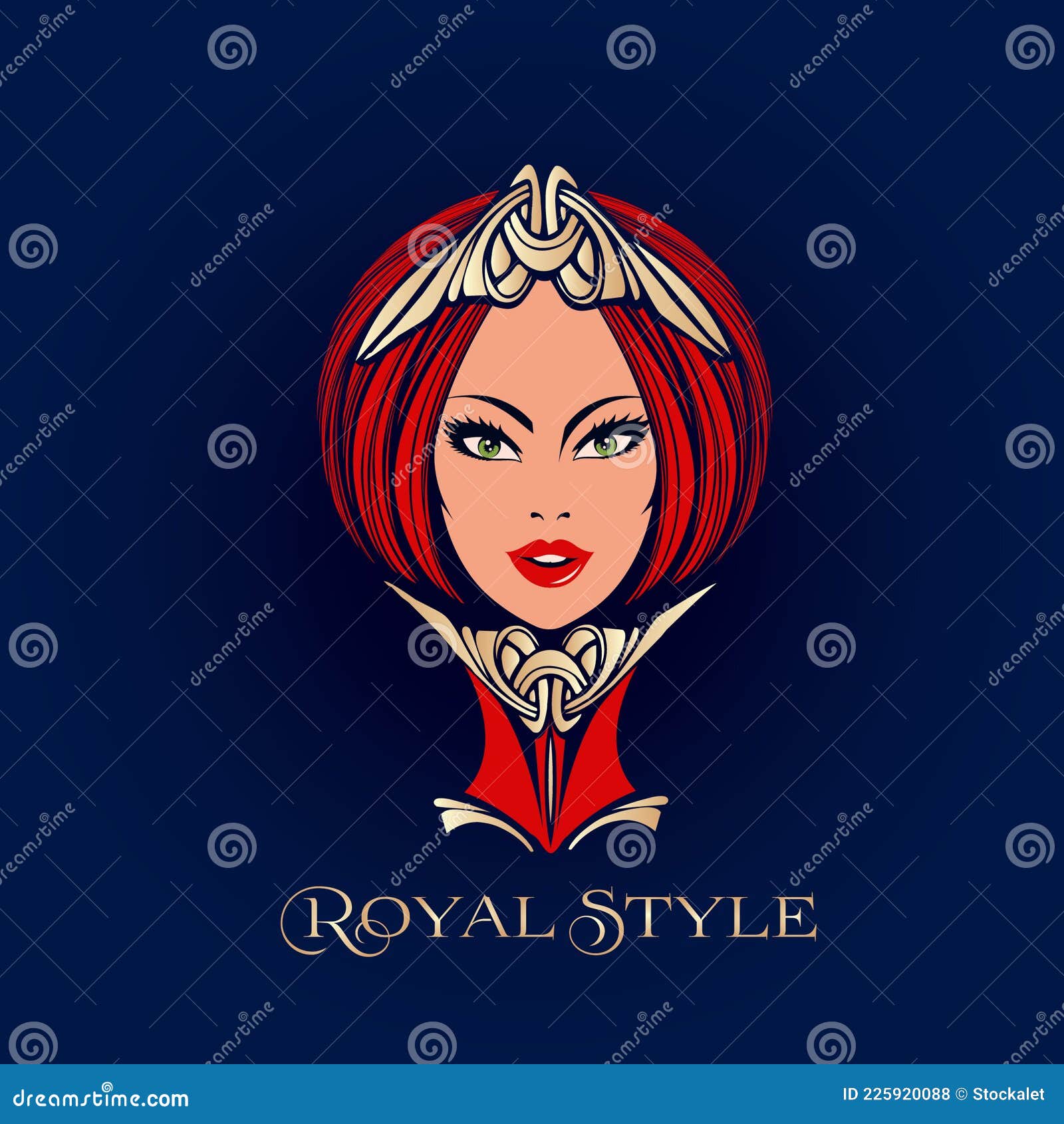 Beautiful Princess Logo. Elegant Hairstyle, Makeup, Accessories. Royal ...
