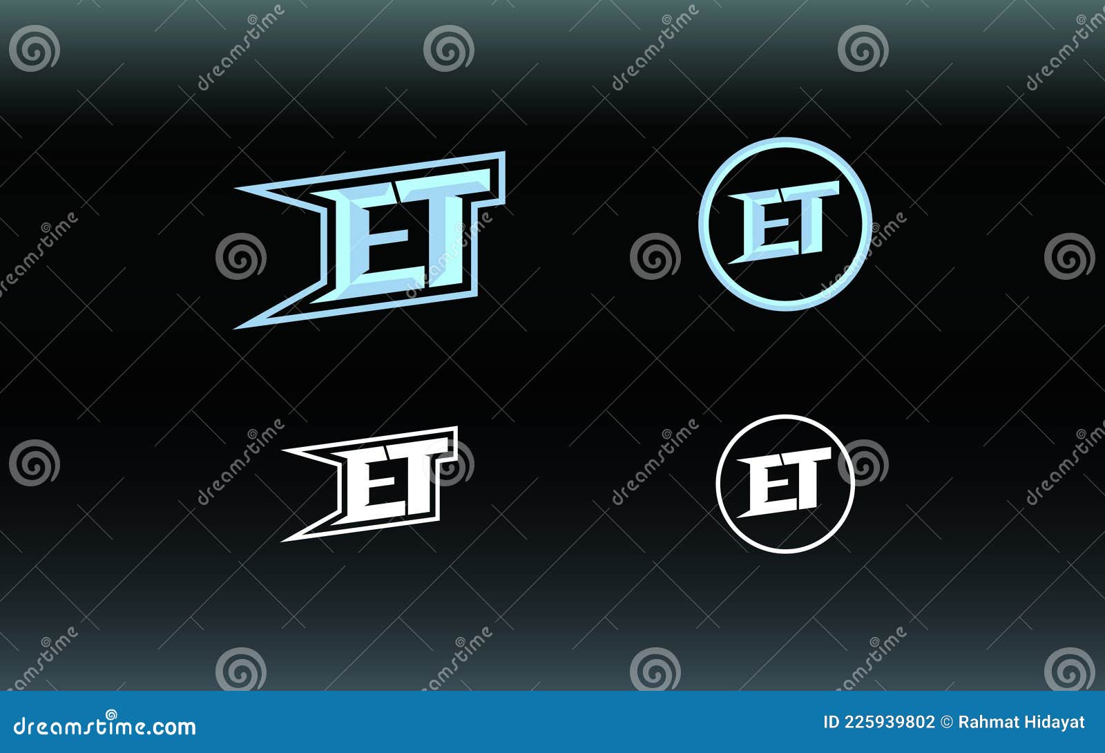 Initials ET Logo with a Bright Color is Suitable for E Sports Teams and ...