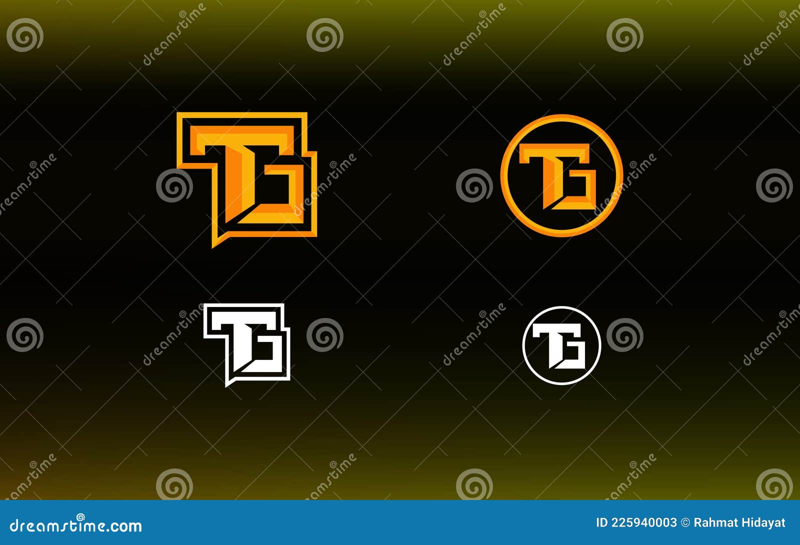 Initials TG Logo with a Bright Color is Suitable for E Sports Teams and ...