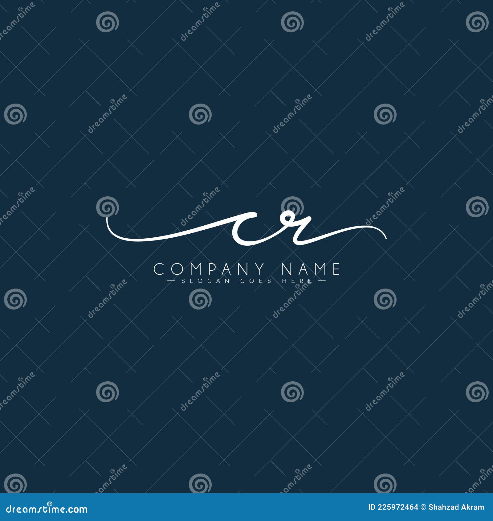 Initial Letter CR Logo - Handwritten Signature Logo for Alphabet C and ...