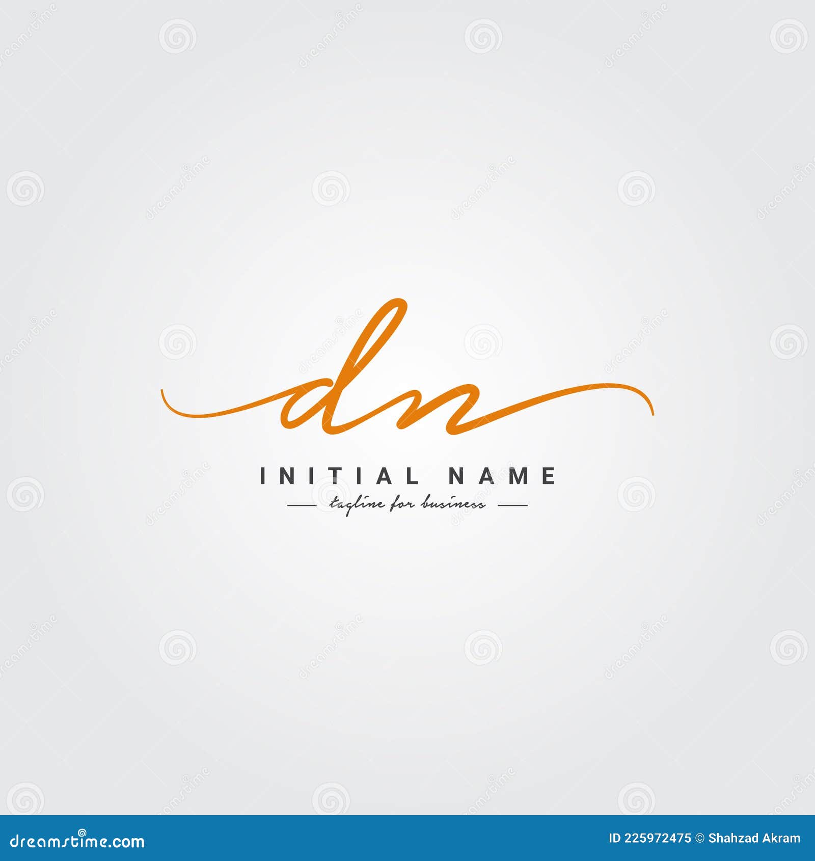 Initial Letter DN Logo - Handwritten Signature Logo for Alphabet D and ...