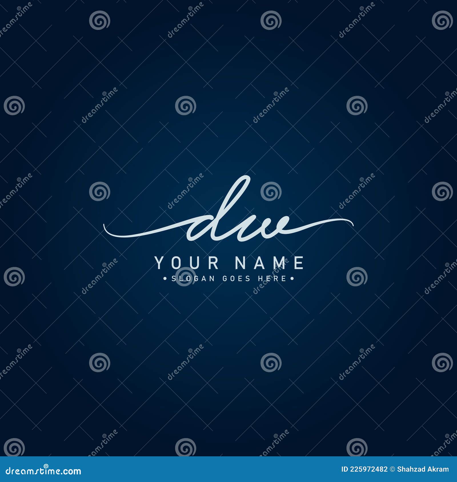 Initial Letter DW Logo - Handwritten Signature Logo For Alphabet D And ...