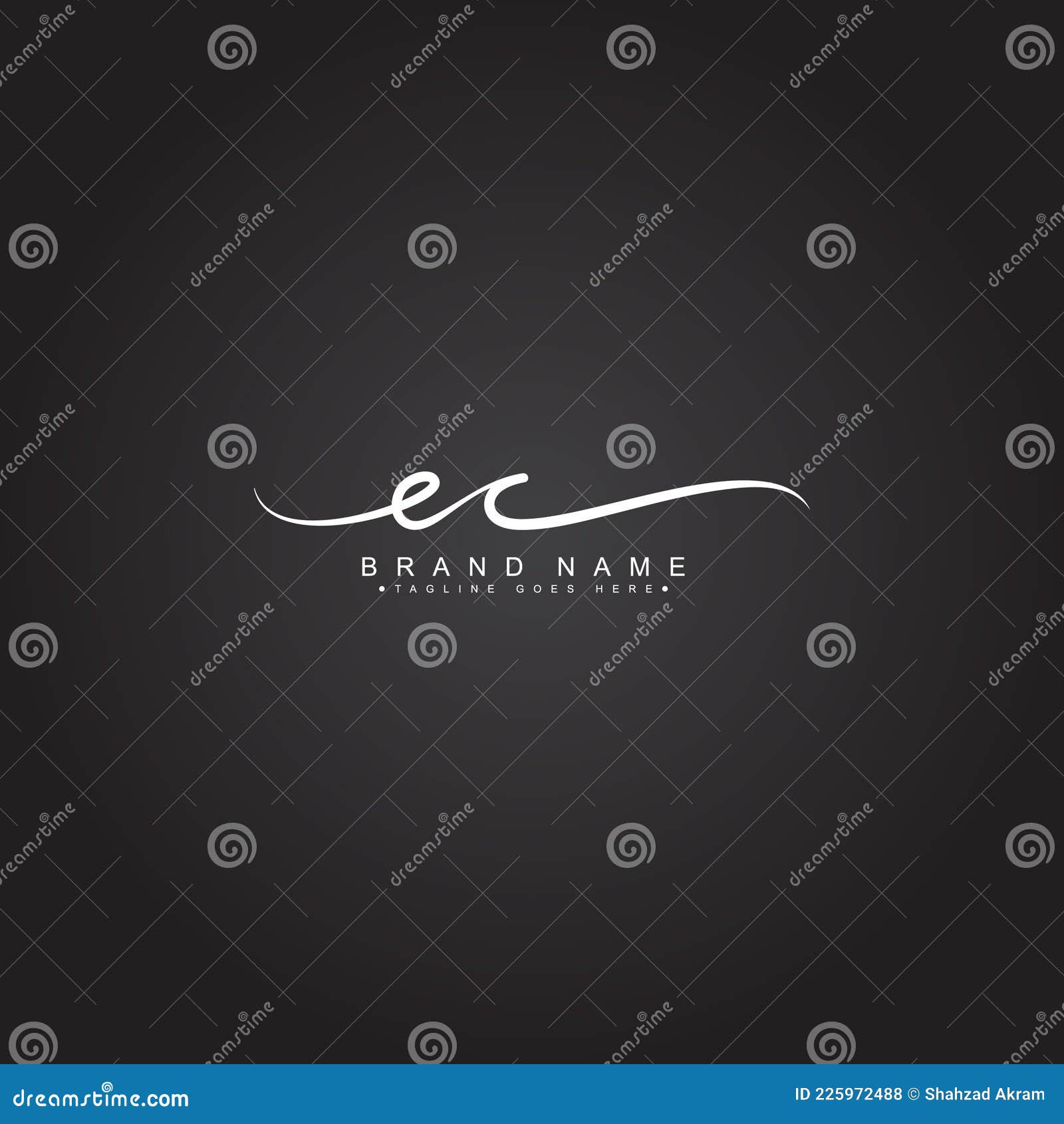 Initial Letter EC Logo - Handwritten Signature Logo for Alphabet E and ...