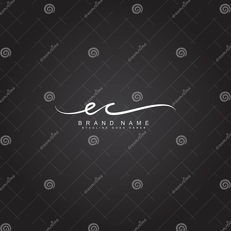 Initial Letter EC Logo - Handwritten Signature Logo for Alphabet E and ...