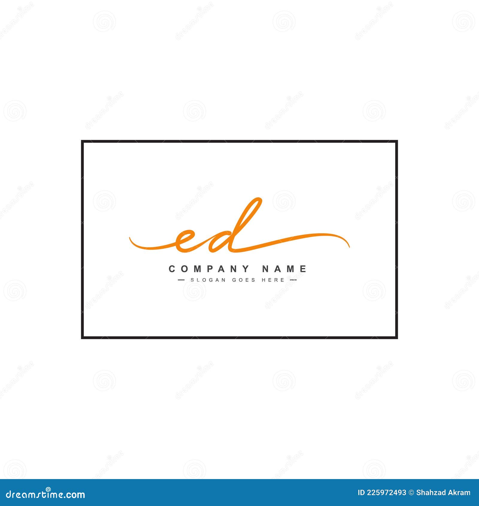 Initial Letter ED Logo - Handwritten Signature Logo for Alphabet E and ...