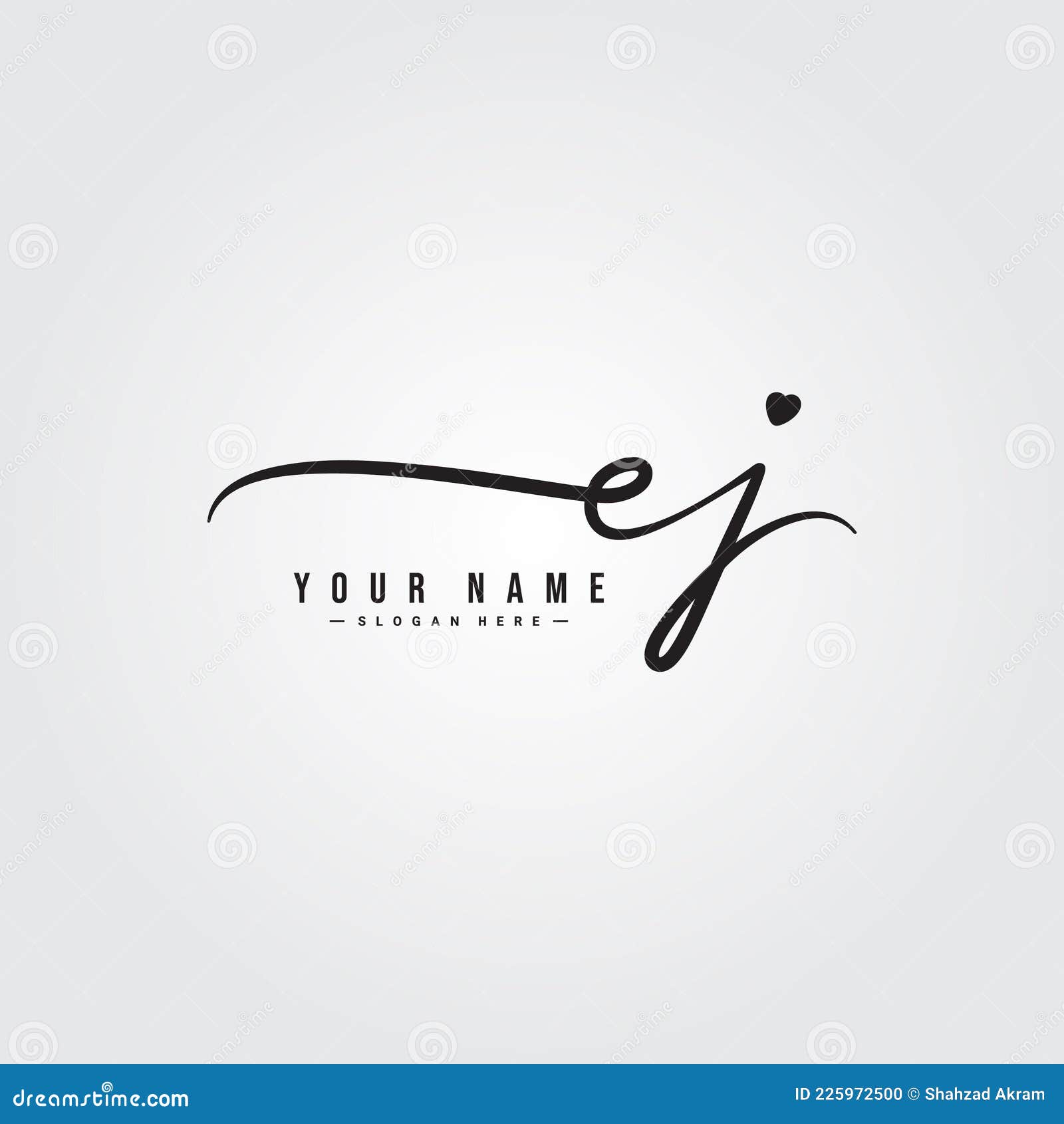 Initial Letter EJ Logo - Handwritten Signature Logo for Alphabet E and ...