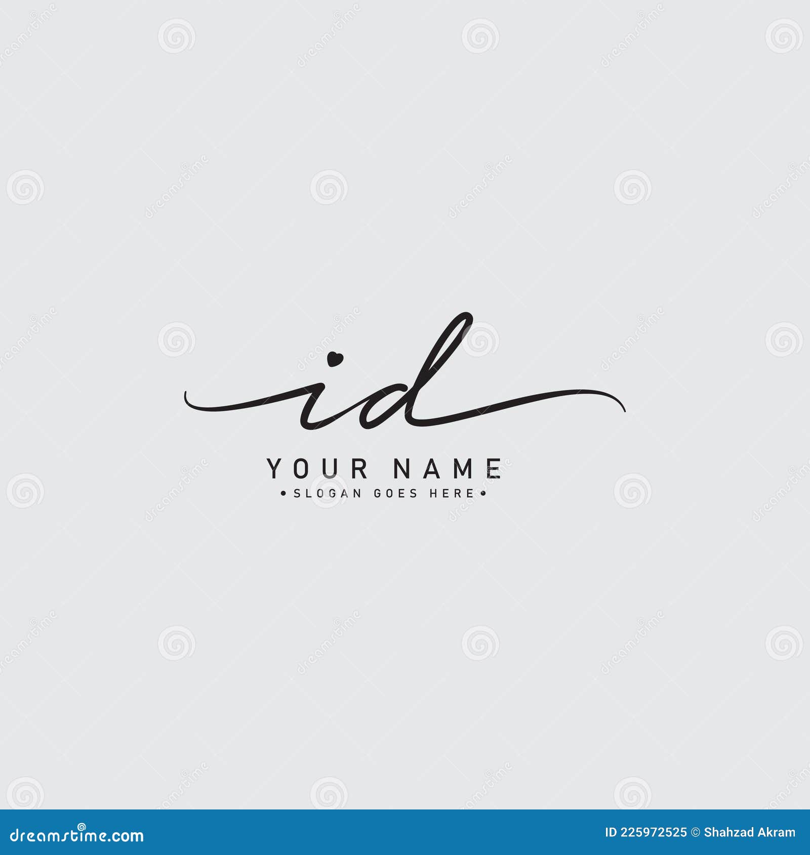 Initial Letter ID Logo - Handwritten Signature Logo for Alphabet I and ...