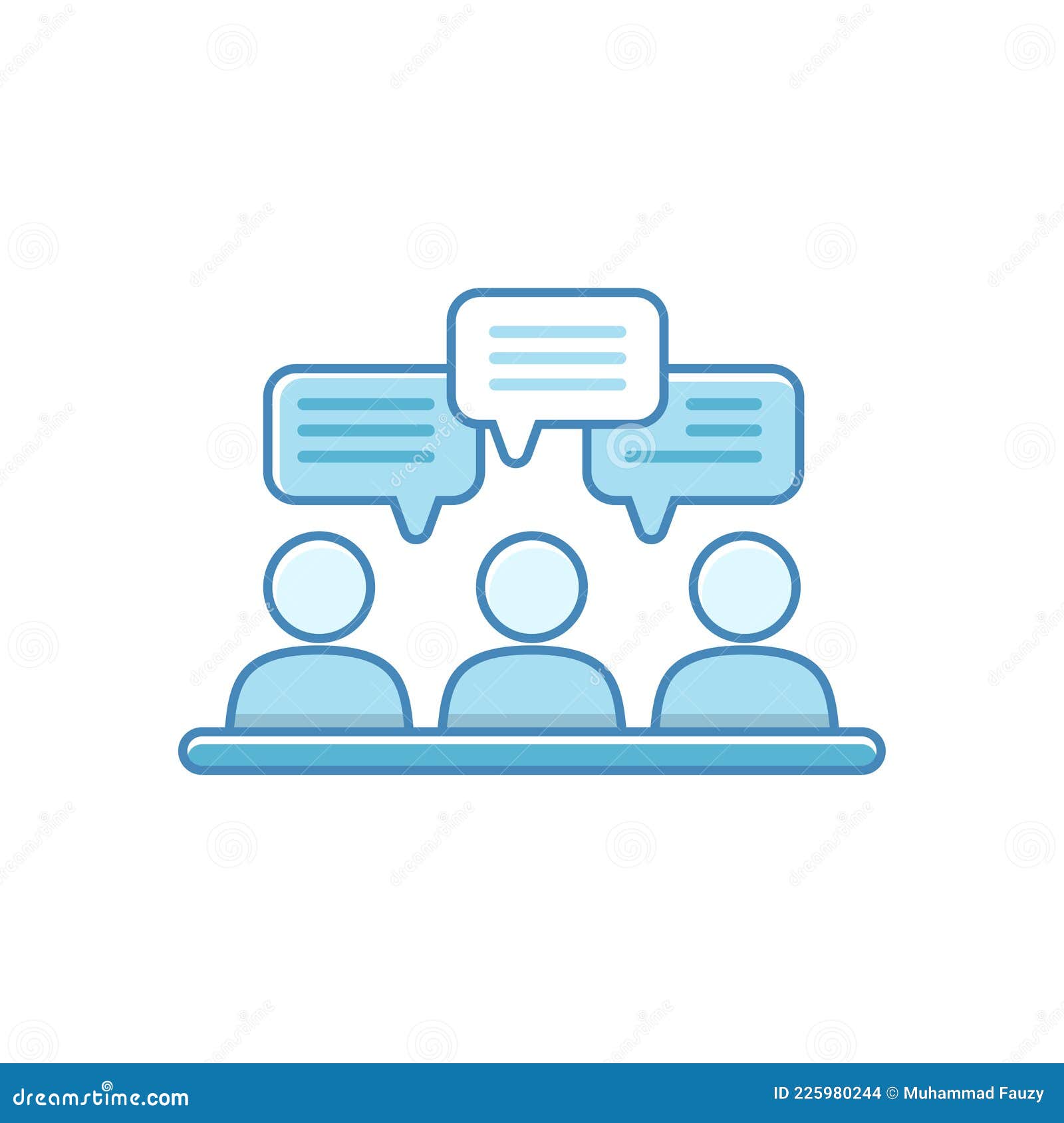 Meeting Icon With Blue Color Vector Illustration | CartoonDealer.com ...