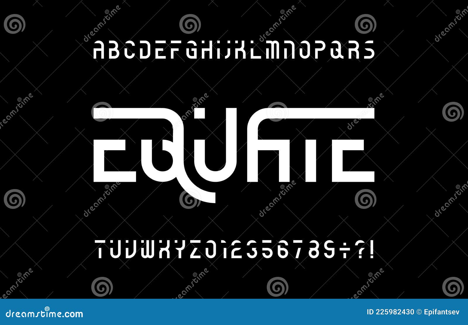 Equate Alphabet Font. Simple Letters And Numbers For Your Logo Or ...